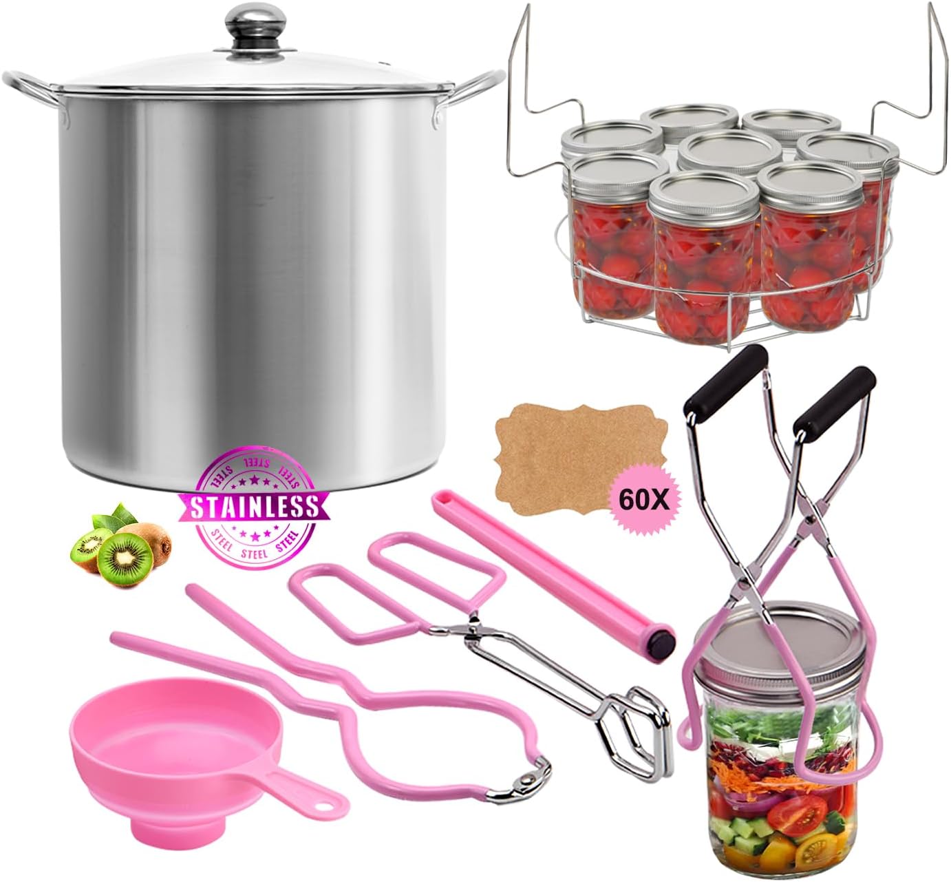 Amazon.com: Canning Pot Water Bath Canner With Rack And Lid, Stainless ...