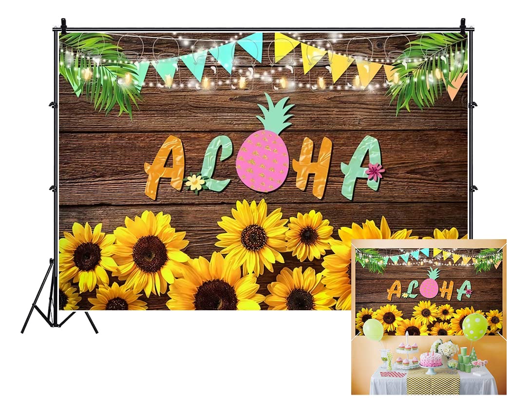 Buy YongFoto 5x3ft Aloha Rustic Wooden Backdrop for Summer Tropical ...