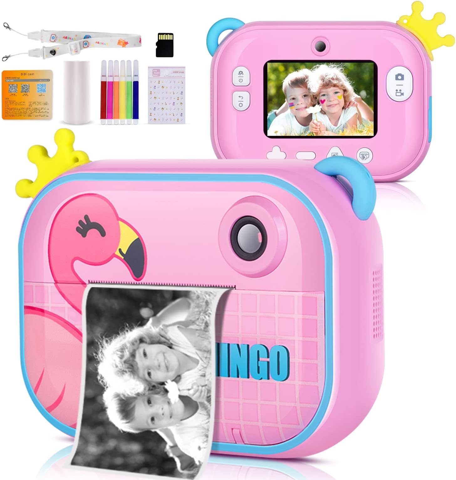 Amazon.com : Instant Print Camera for Kids with 12 Rolls Refill Paper ...