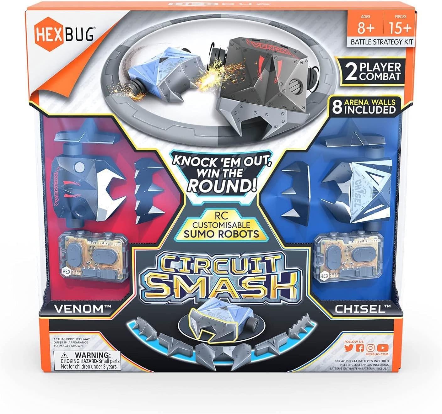 HEXBUG Circuit Smash Robots, Remote Control Customizable Robot, Sumo ...