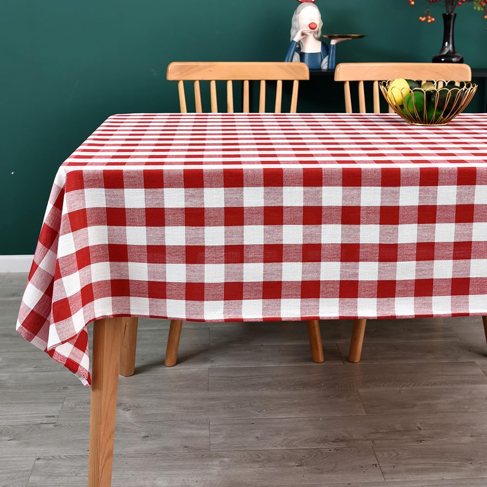Yofori Table Cloth Heavy Duty Cotton Blend Tablecloth for Square Tables ...
