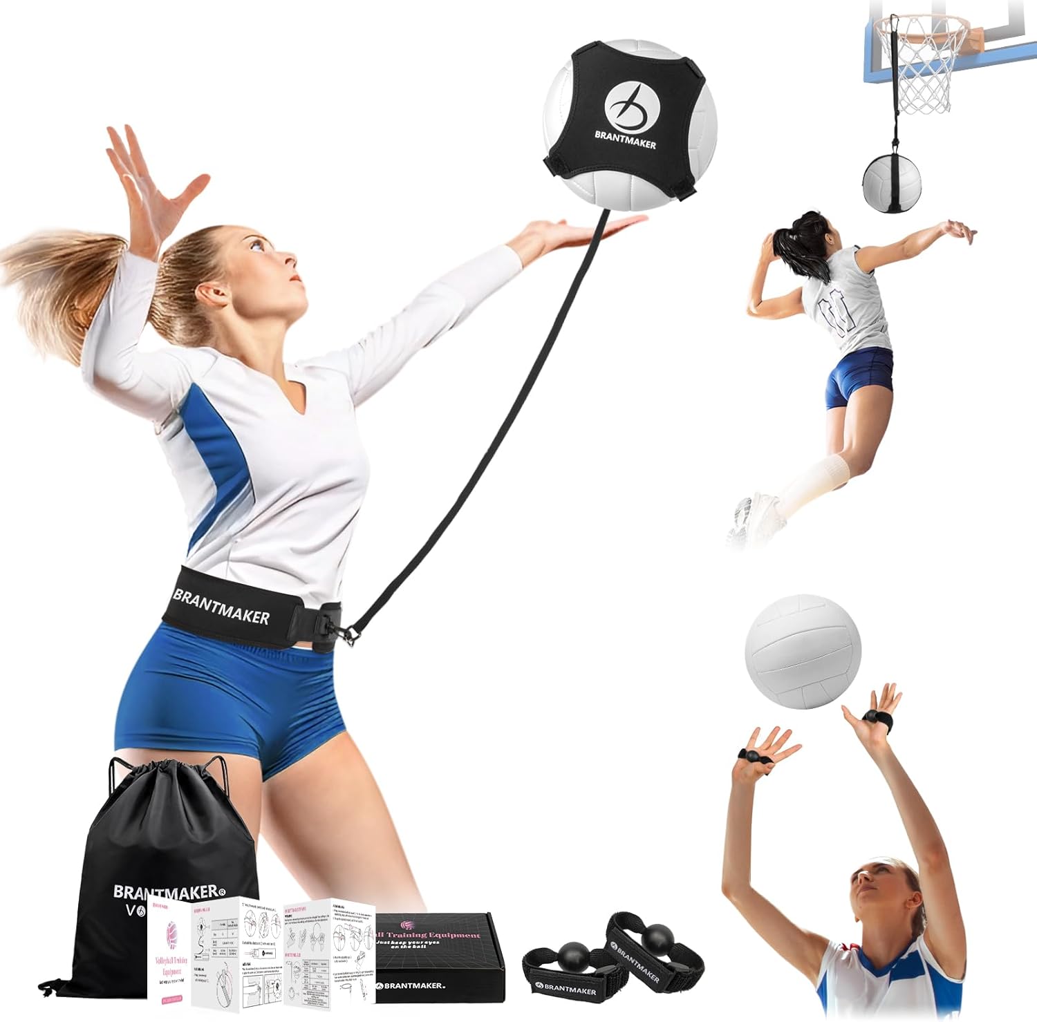 BRANTMAKER Volleyball Training Equipment, 2 Sizes Volleyball Trainer ...