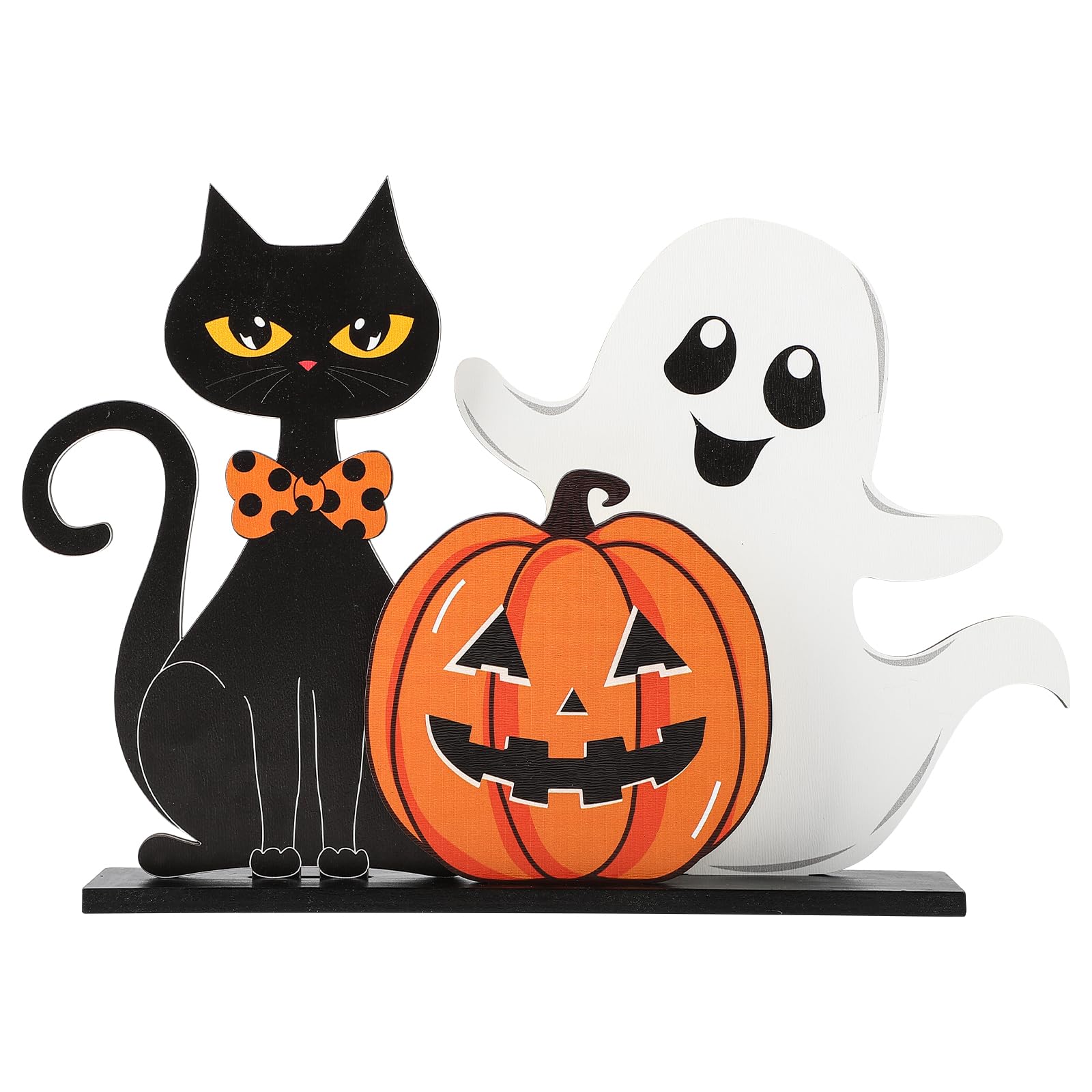 Amazon.com: Halloween Decorations Wooden Ghost Table Sign Pumpkin Black ...