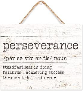 Amazon.com: Perseverance Wooden Sign 8x10in Retro Shabby Front Door ...