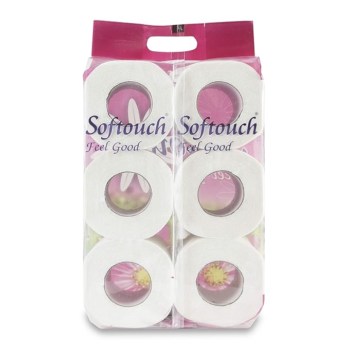 Softouch 2 Ply Toilet Paper Tissue Roll Family Pack 6-in-1 (230 Sheets ...