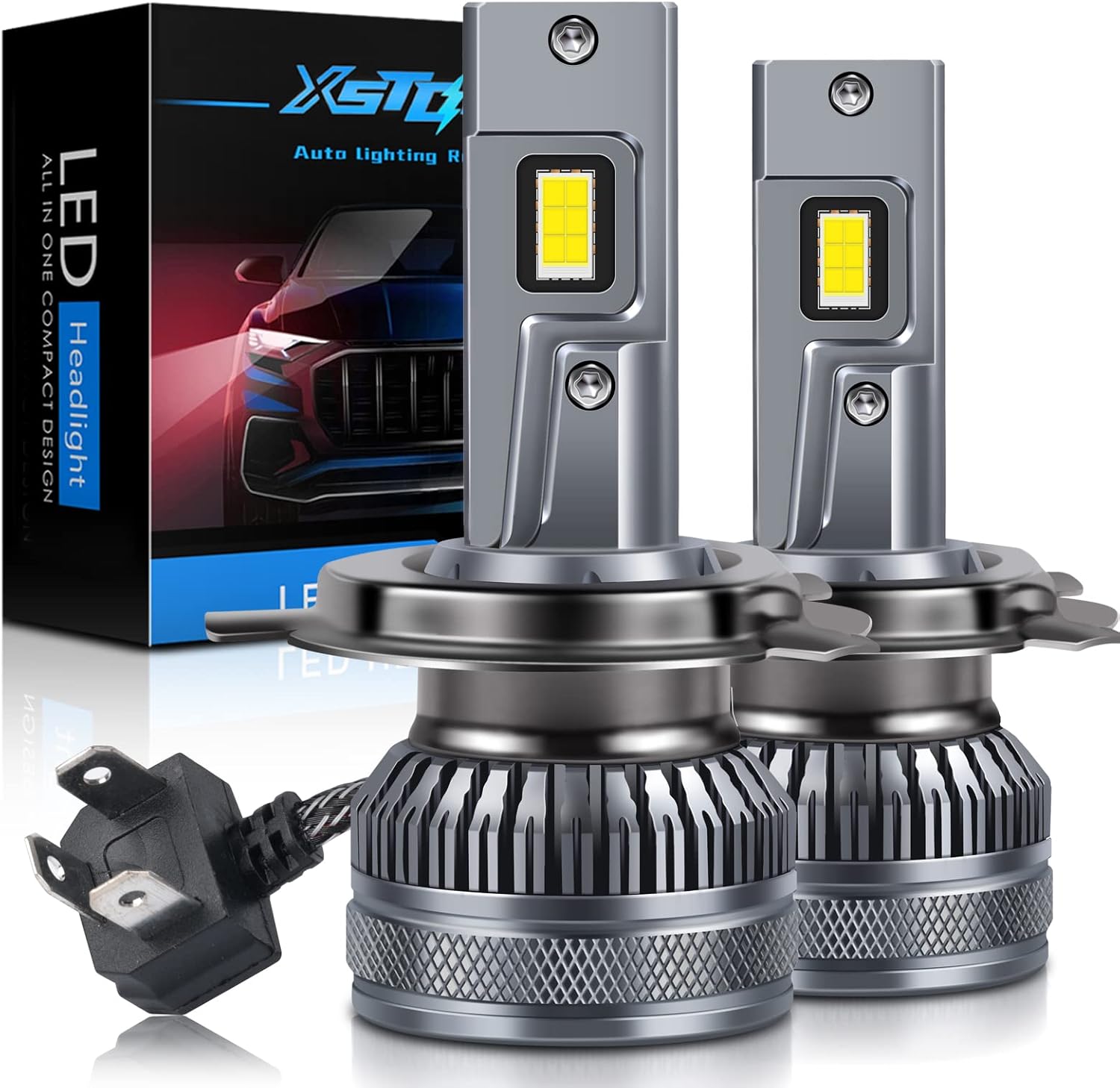 XSTORM H4/9003/HB2 LED Headlight Bulbs 28000LM丨100W丨6500K 3570 Chips ...