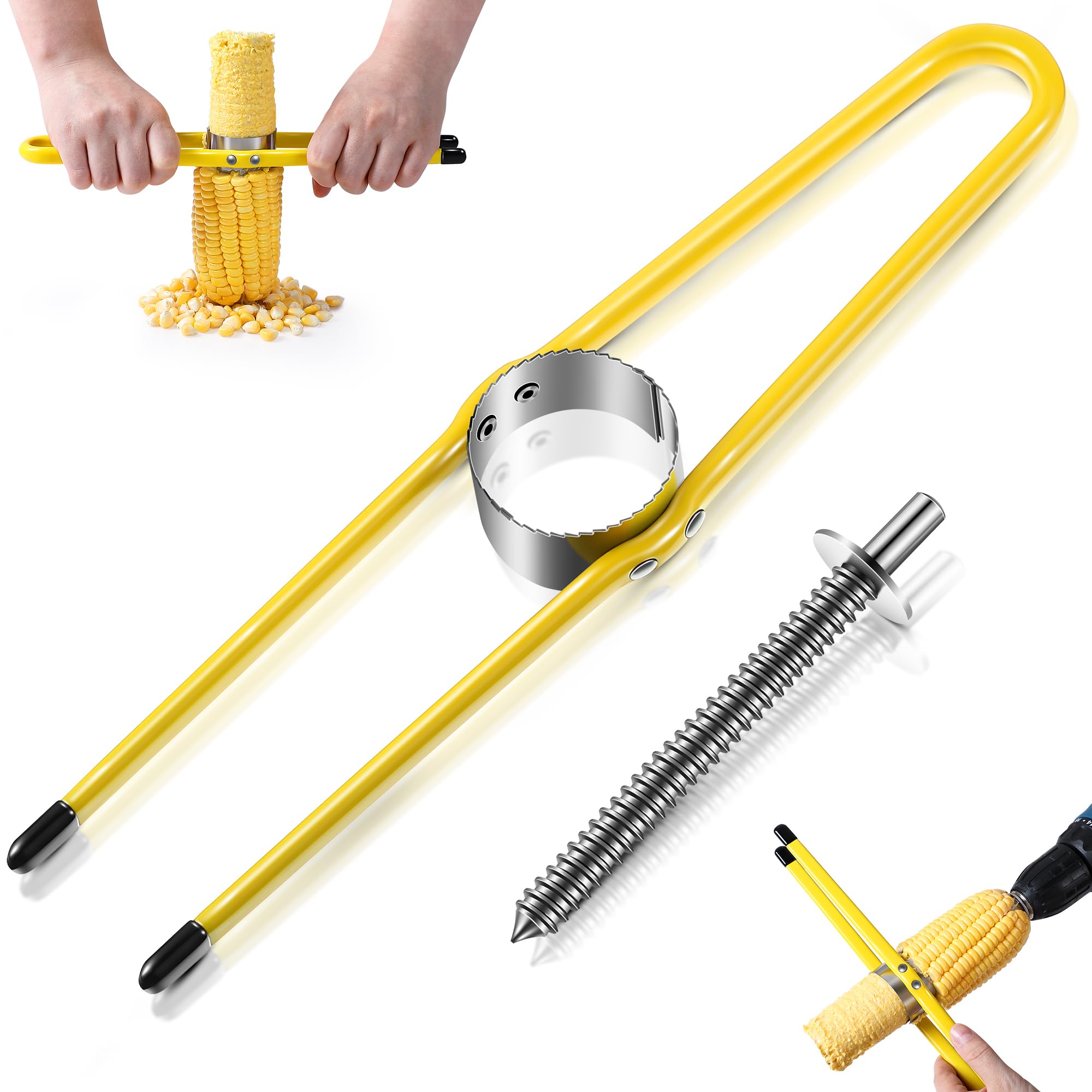 Amazon.com: Gulfmew Corn Cutter with Bit, 2 Pcs Corn Peeler Set, Corn ...