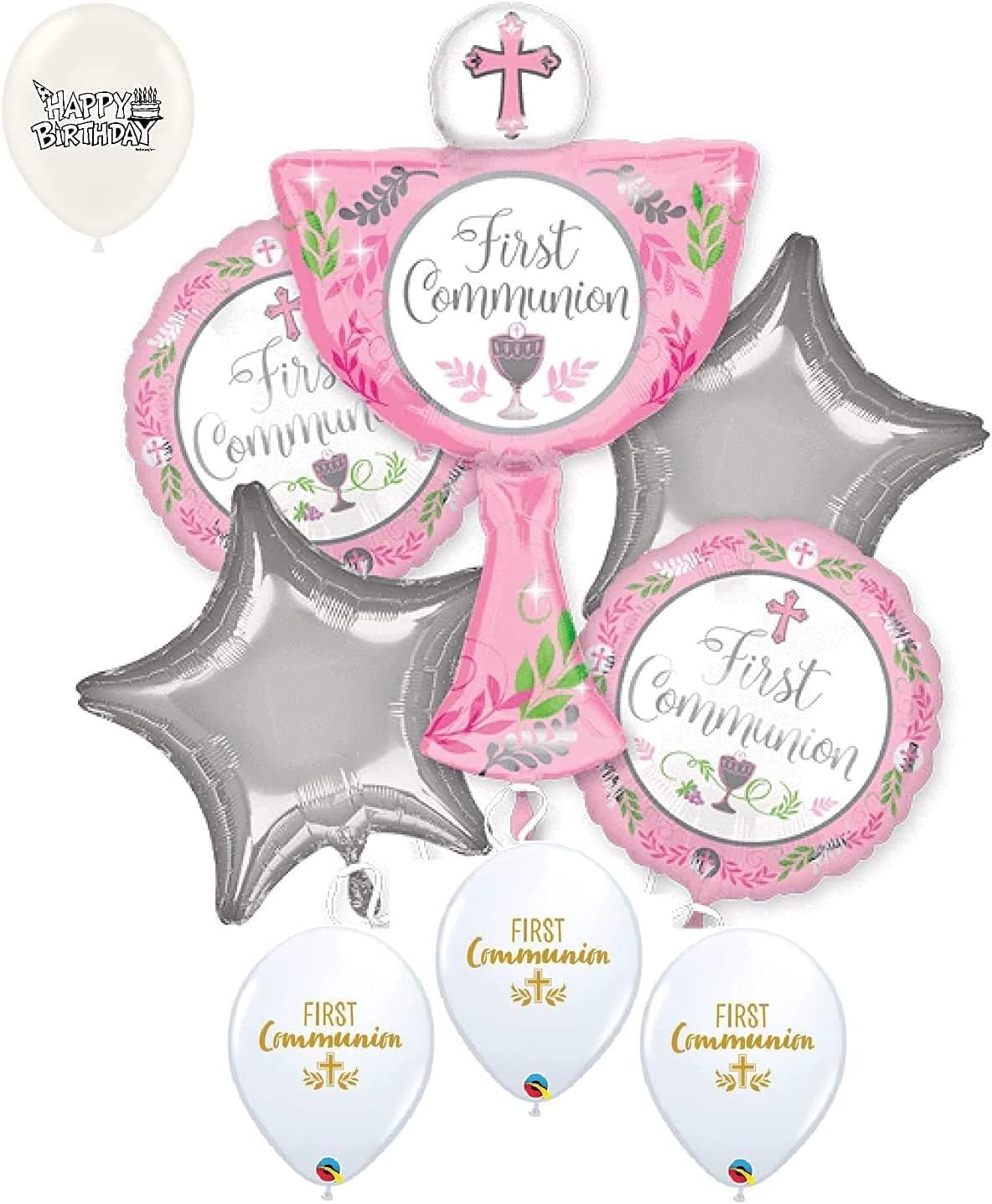 Amazon.com: Girl First Holy Communion Balloons Bouquet Bundle : Home ...