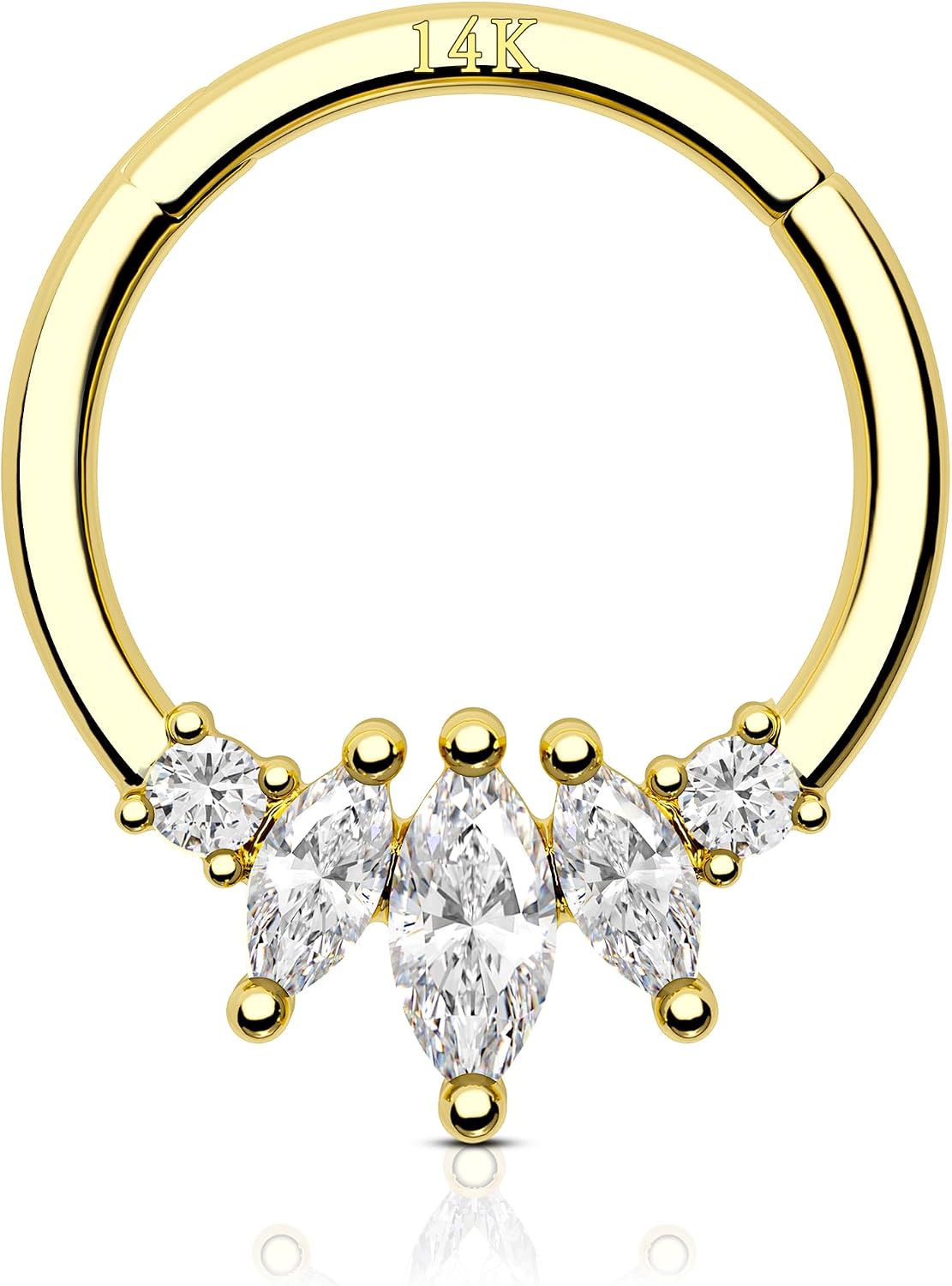 COCHARM 14K Gold Septum Rings 14K Yellow Gold Septum Piercing Jewelry ...