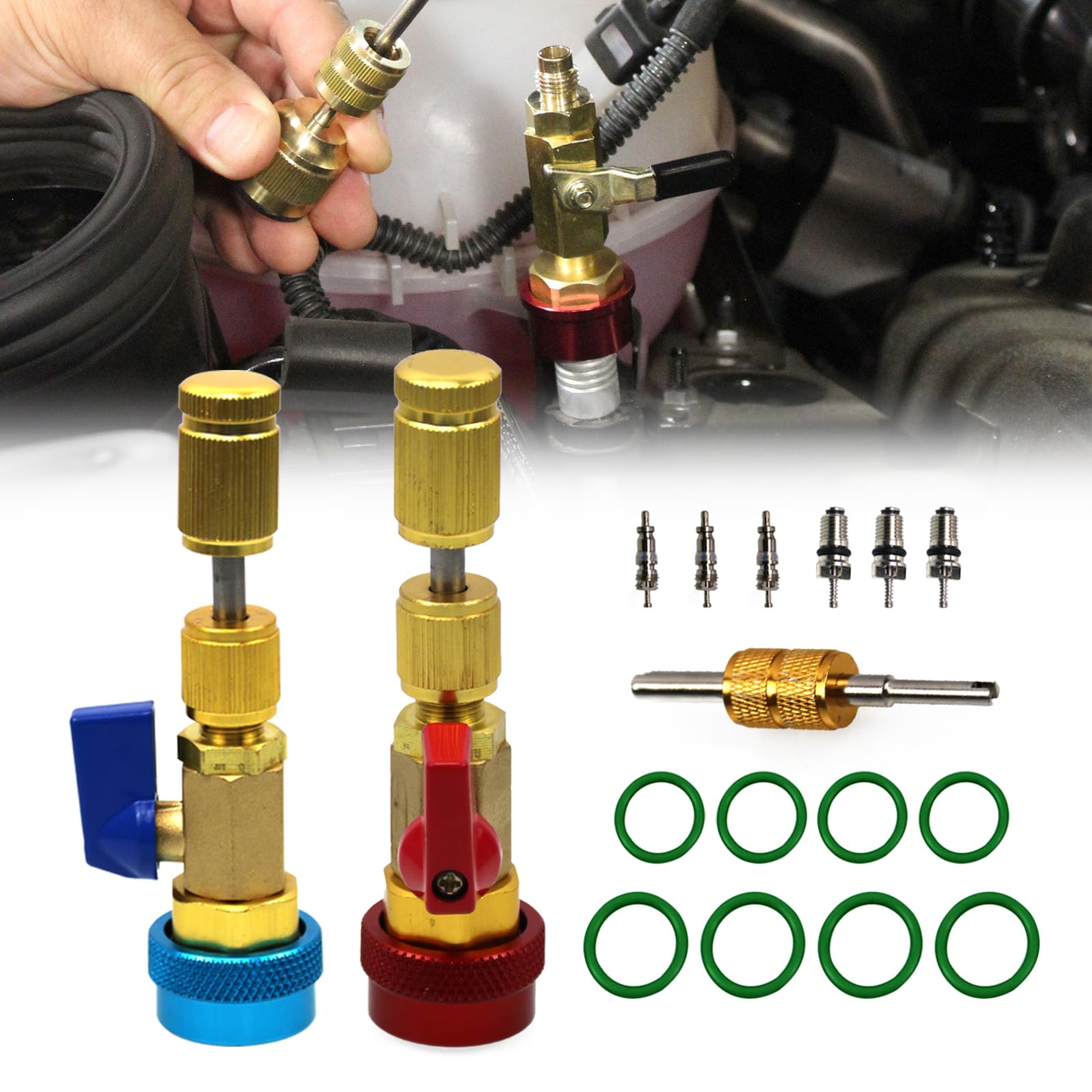 RYANSTAR RACING 17Pcs R134A R1234YF Valve Core Quick Remover Installer ...