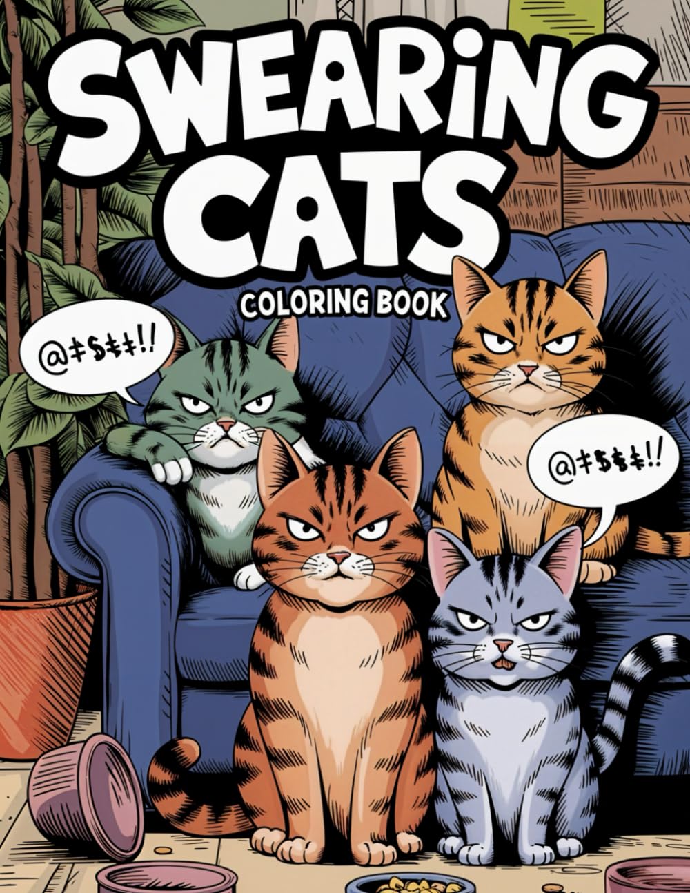 Amazon.com: Swearing Cats: Adult Coloring Book for Cats Lovers, Funny ...