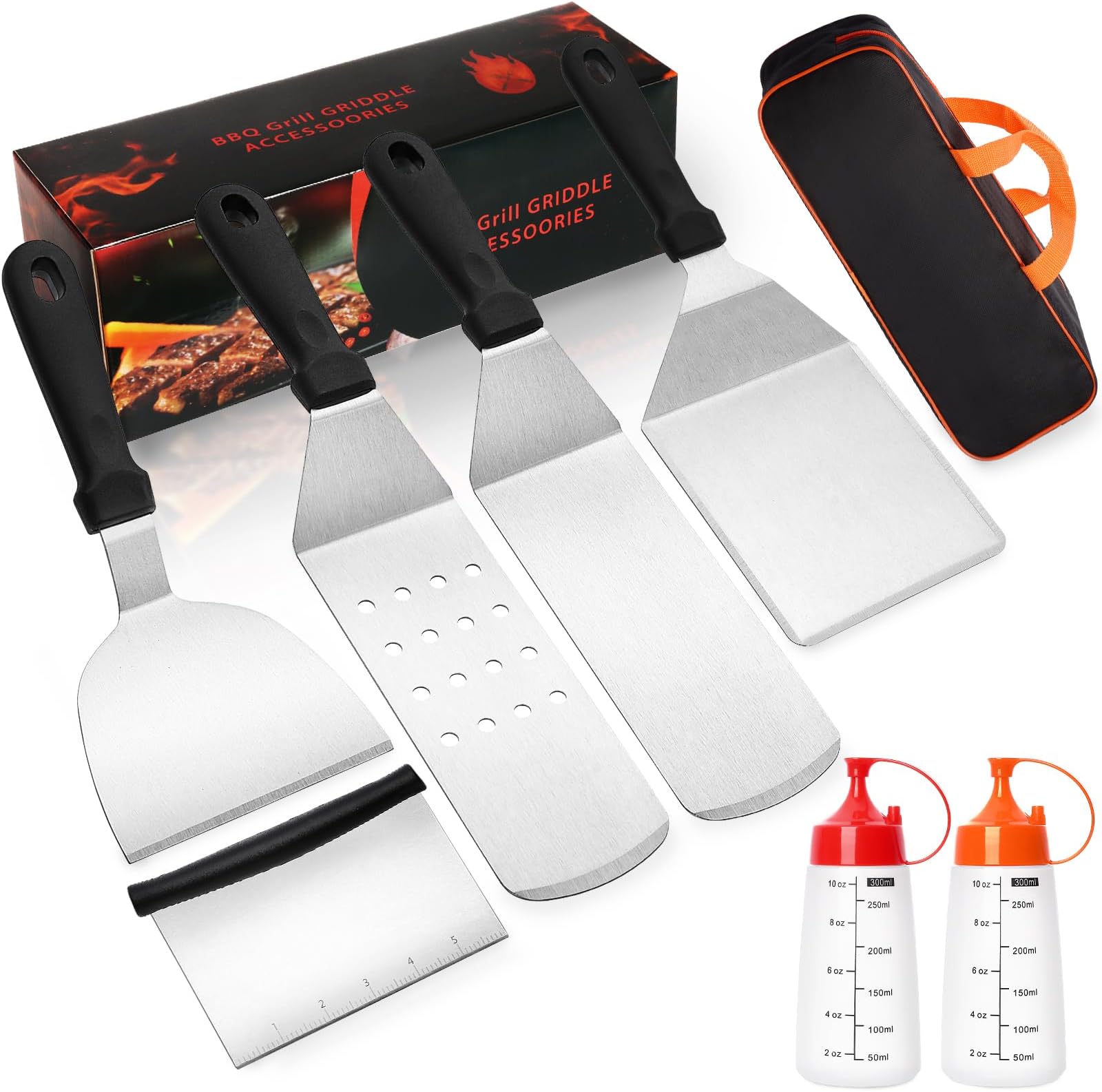 Amazon.com : AIKWI 8PCS Griddle Accessories Tool Kit, Flat Top Grill ...