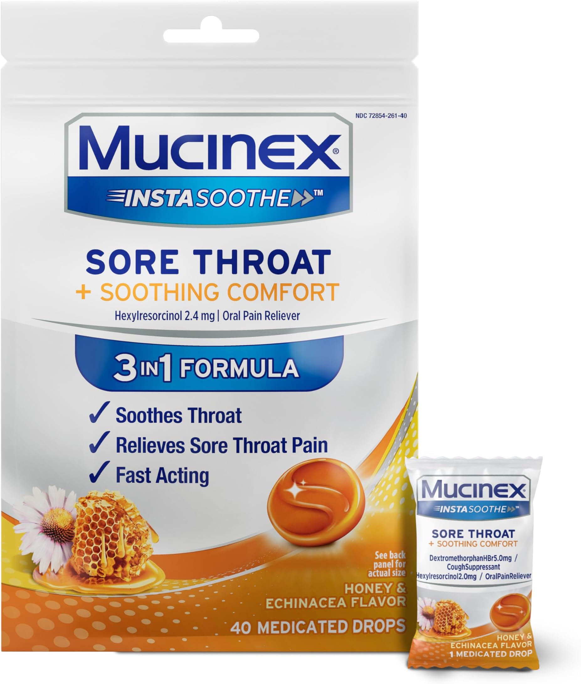 Amazon.com: Mucinex Instasoothe Sore Throat Relief Drops, Sore Throat ...