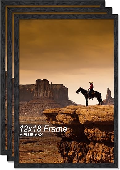 Amazon.com - A PLUS MAX 12x18 Picture Frame Set of 3, Black Engineered ...