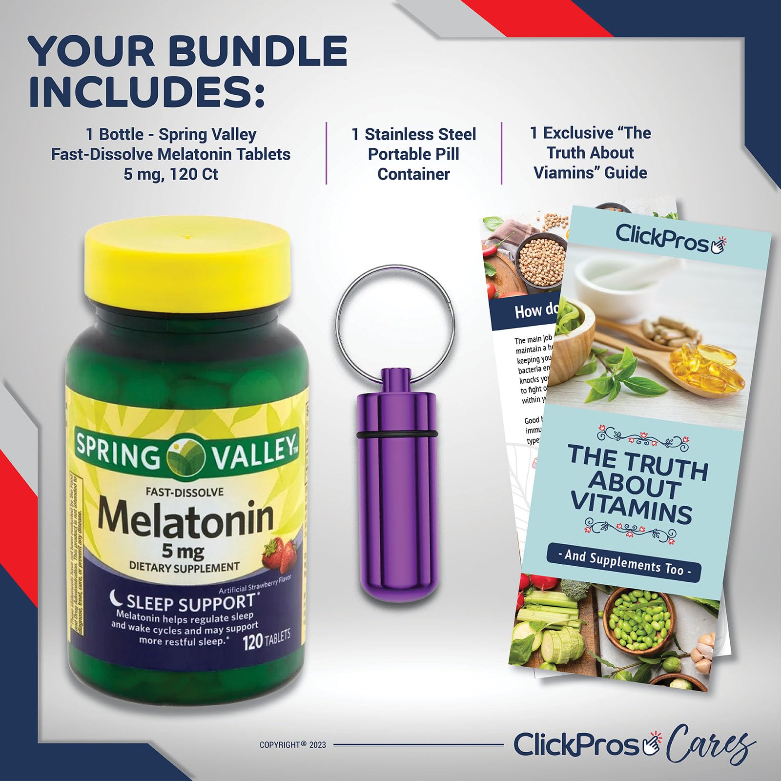 Snapklik.com : Spring Valley Melatonin Fast-Dissolve Tablets, 5 Mg, 120 ...