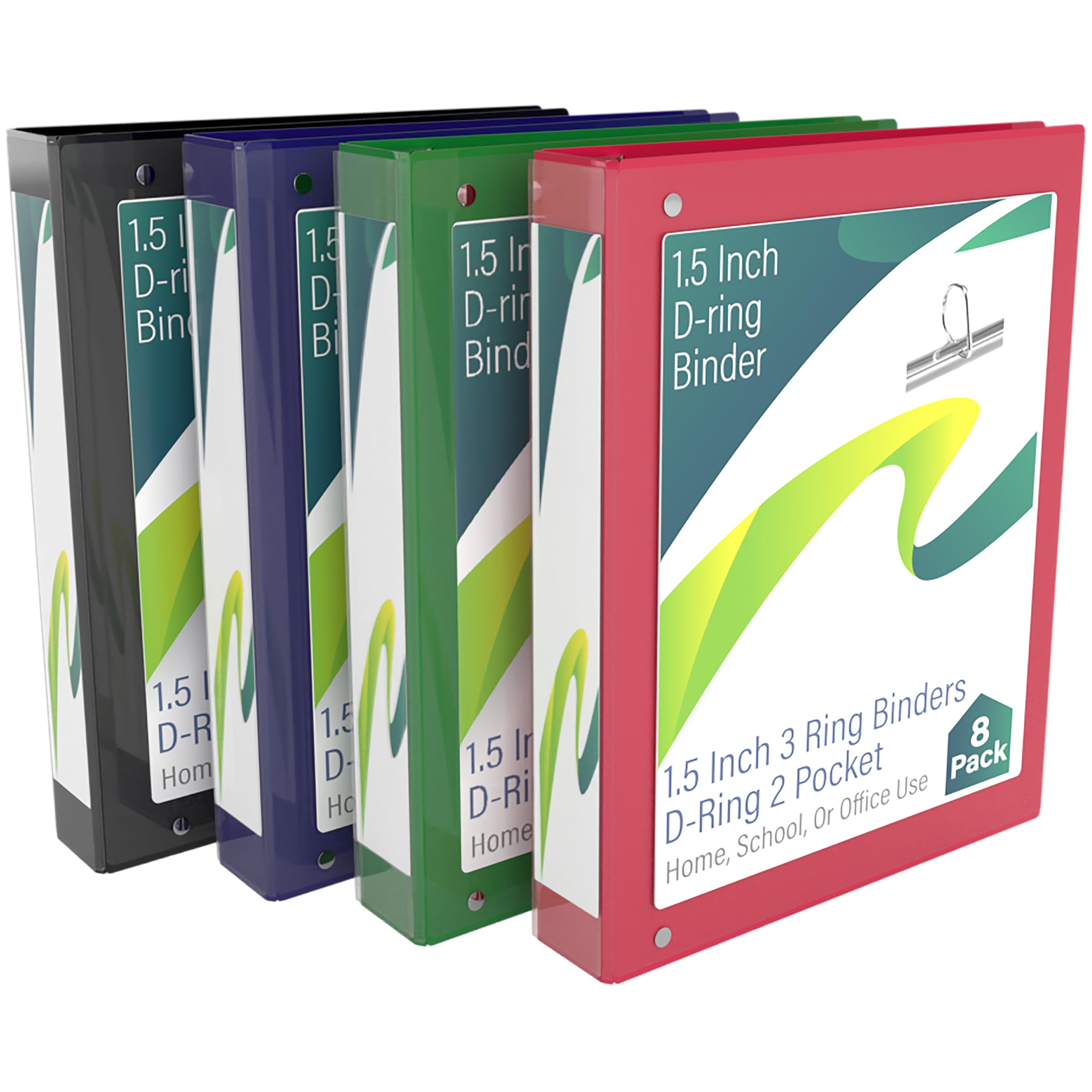 Amazon.com : Binders, 3 Ring Binder (8 Pack), D Ring Binder 1.5 Inch, 2 ...
