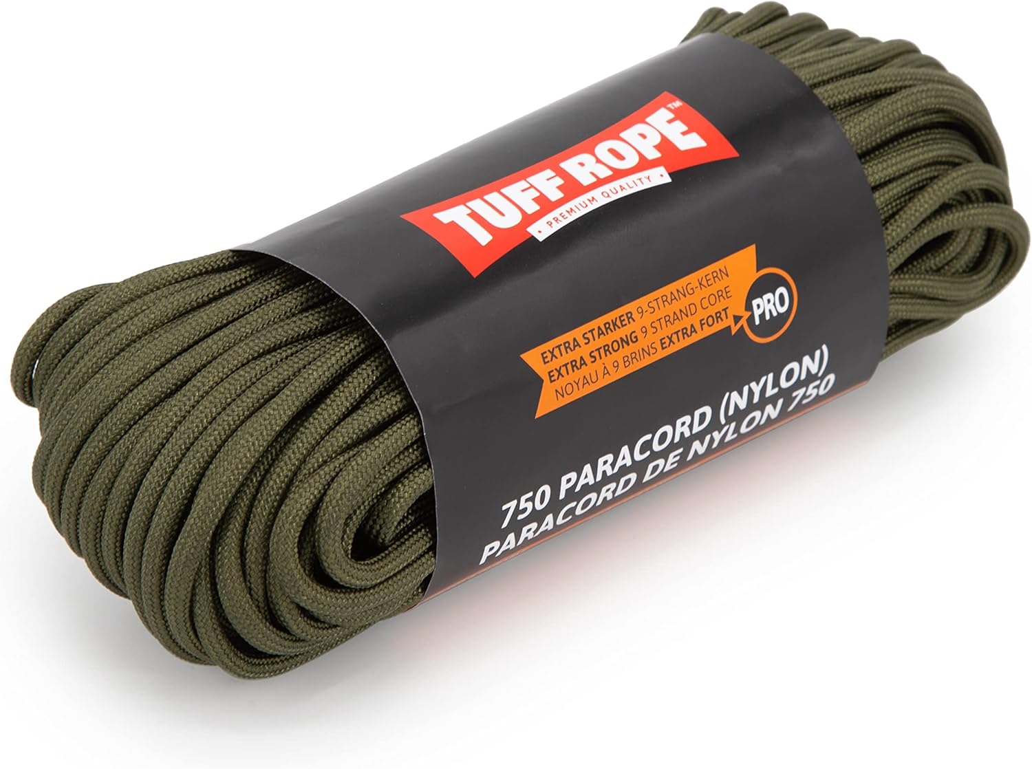 TUFF ROPE® Pro Paracord 750 (nylon), corda paracord extra forte con 9 ...