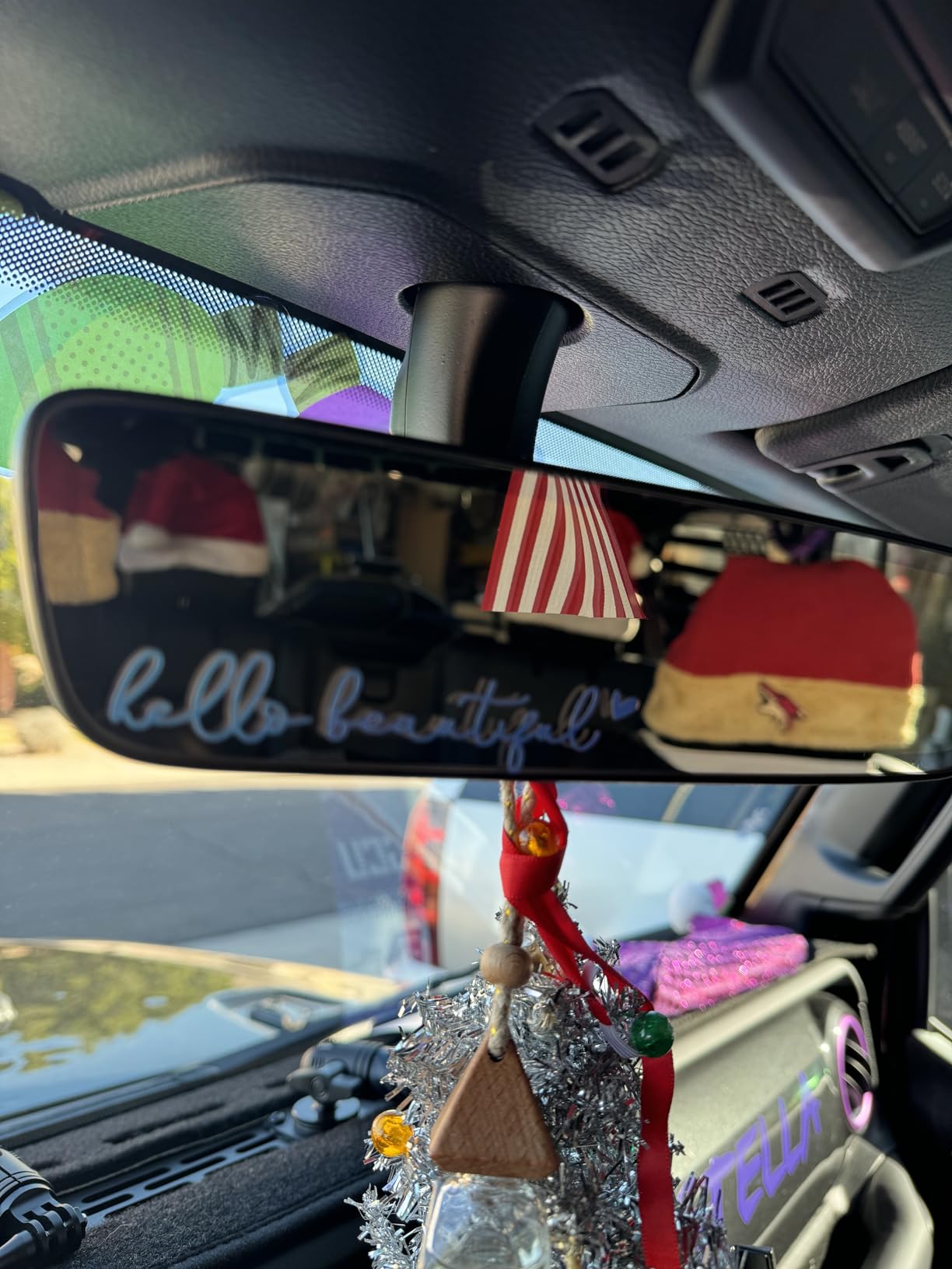 $2/mo - Finance 3x Hello Beautiful Rearview Mirror Decal, Vanity Mirror ...
