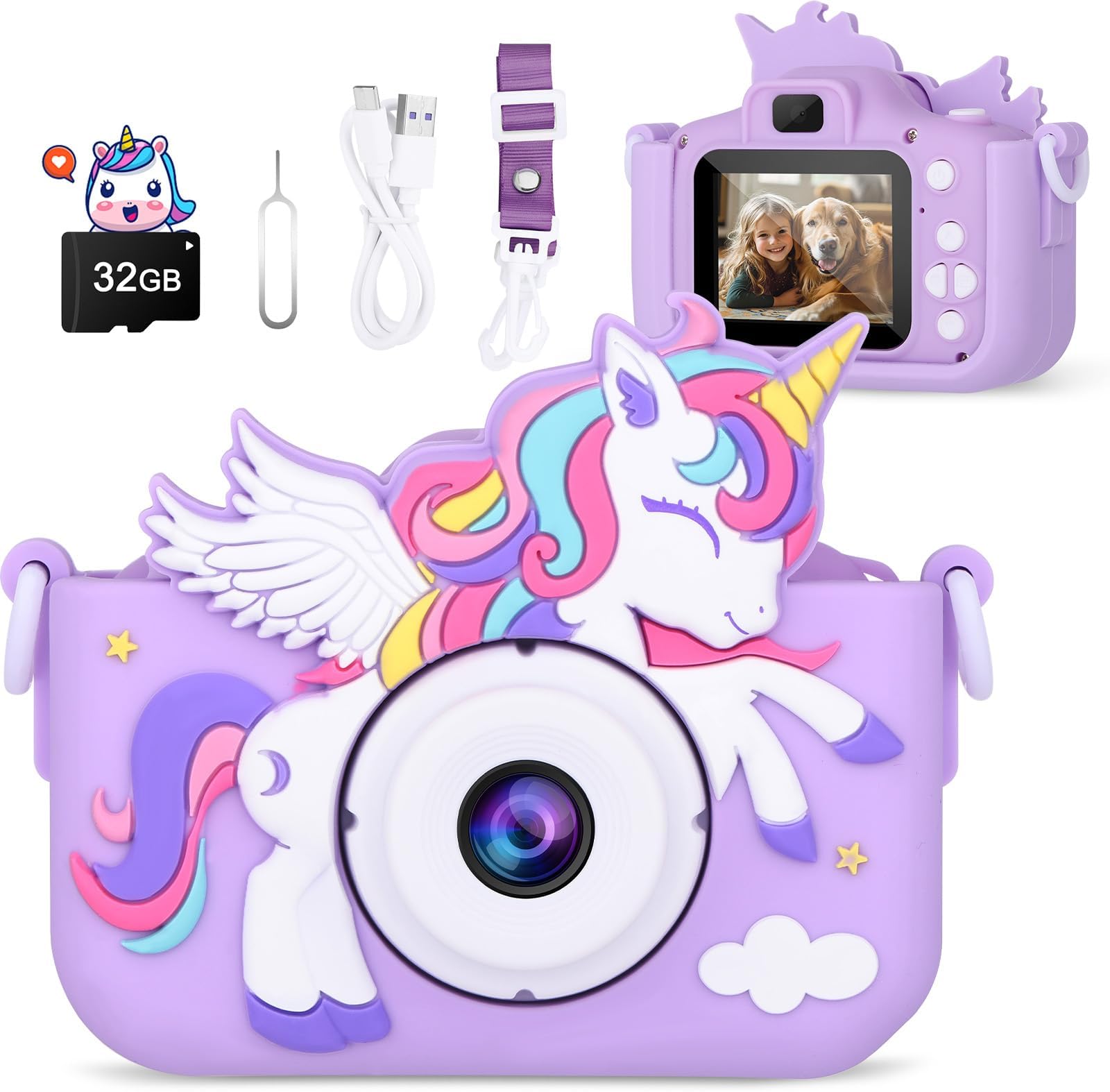 Amazon.com: Kids Camera Unicorn Toys for Girls, Digital Camera for Kids ...