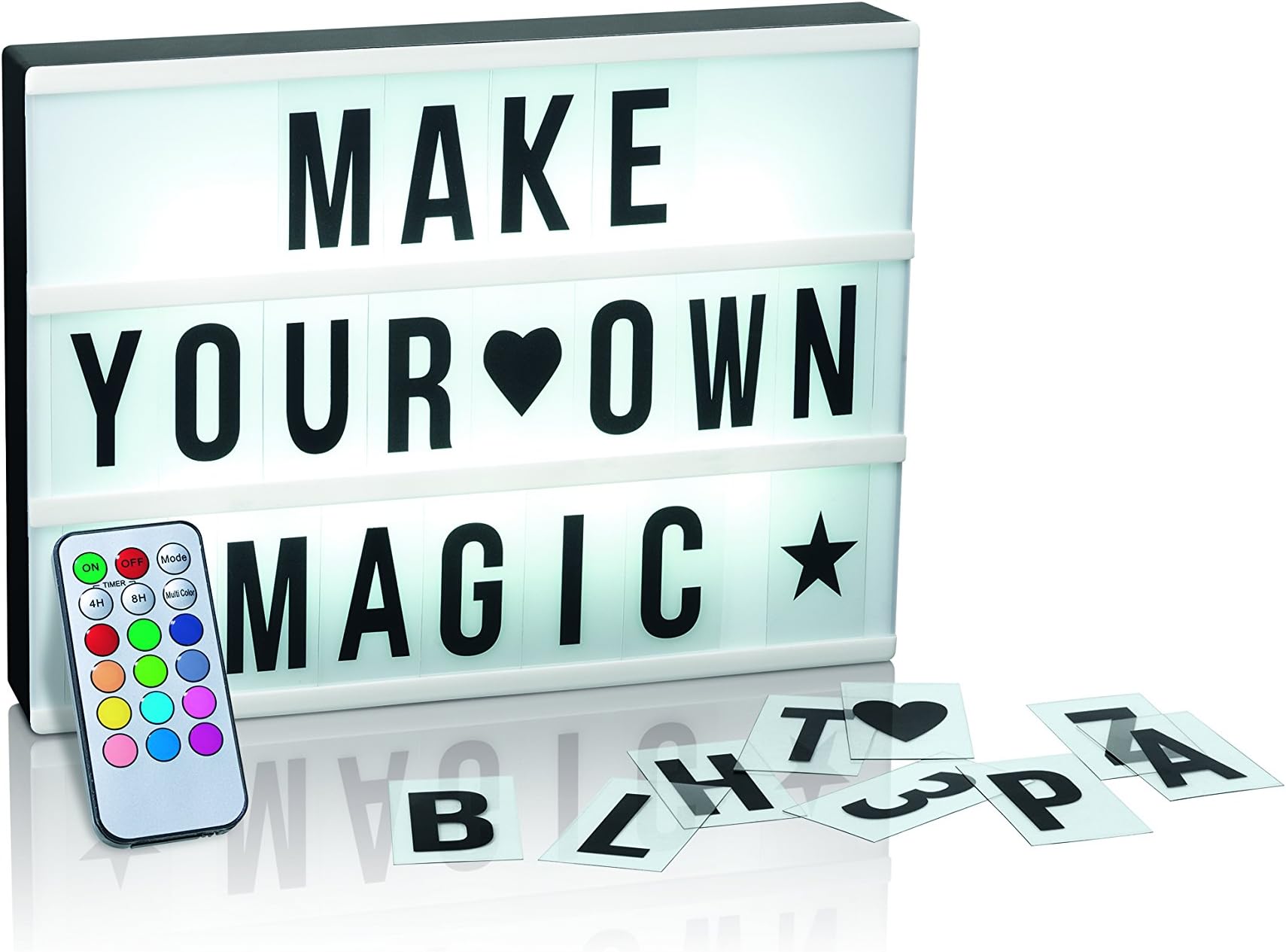 Boite Lumineuse Message avec 400 Lettres et Emojis, Télécommande, 2 ...