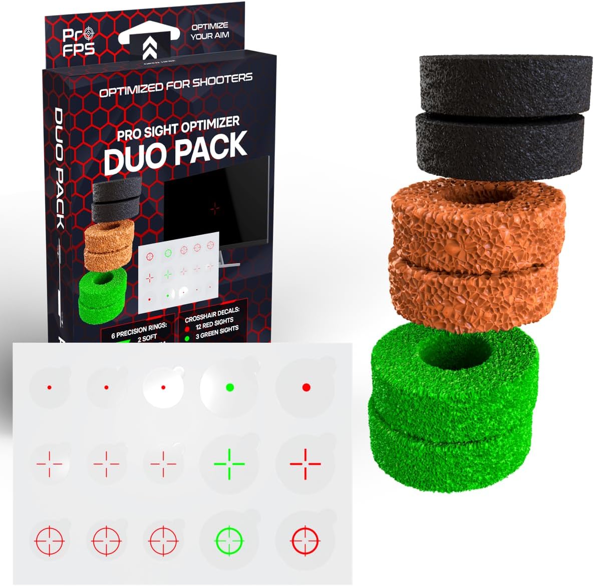 ProFPS 15-pack Crosshair Monitor Decals & 6x Precision Aim Rings (Duo ...
