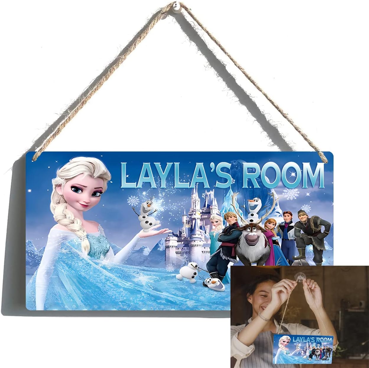 Amazon.com: Frozen Personalized Nursery Wall Decor, Wood Name Signs for ...