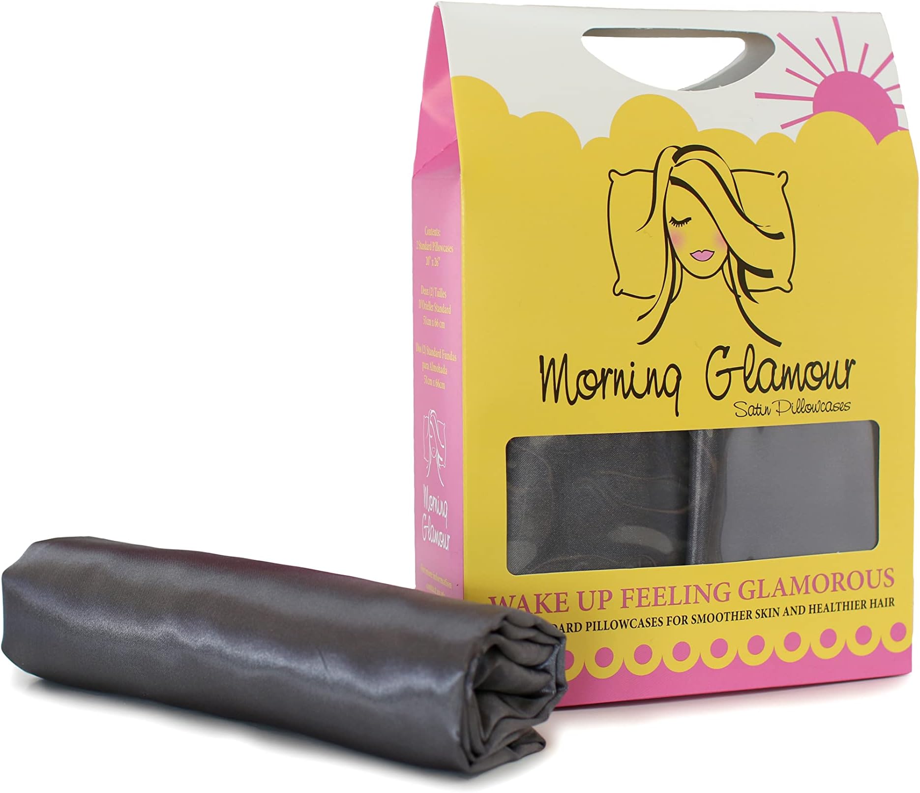 Amazon.com: Morning Glamour Signature 2 Pack Standard/Queen Satin ...