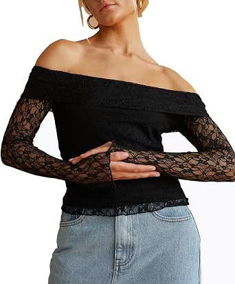 Women Sexy Sheer Mesh Top Lace See Through Crop Tops Slim Fit Low Cut ...