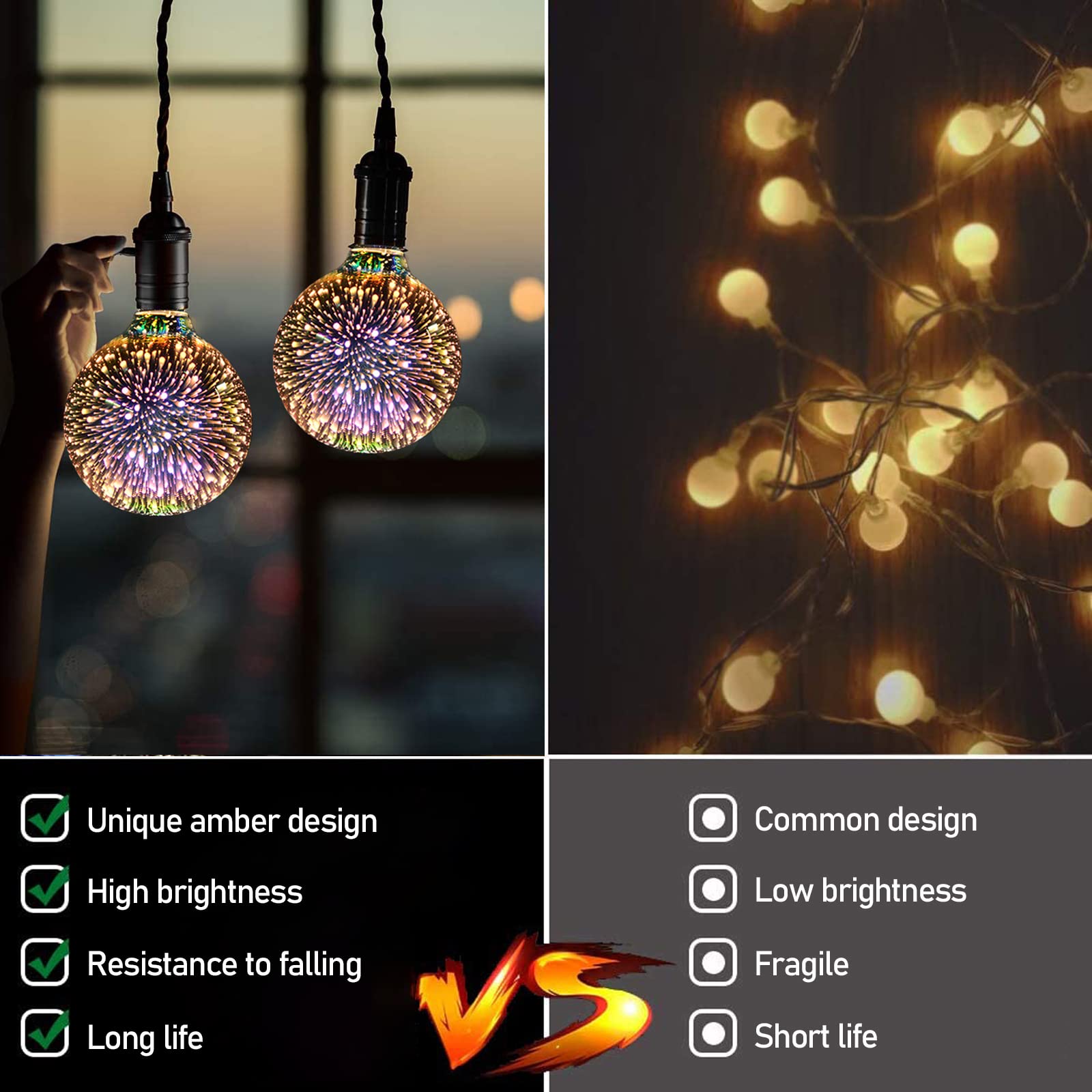 Snapklik.com : Edison Firework Light Bulb-LED Light Bulb,3D Decorative ...