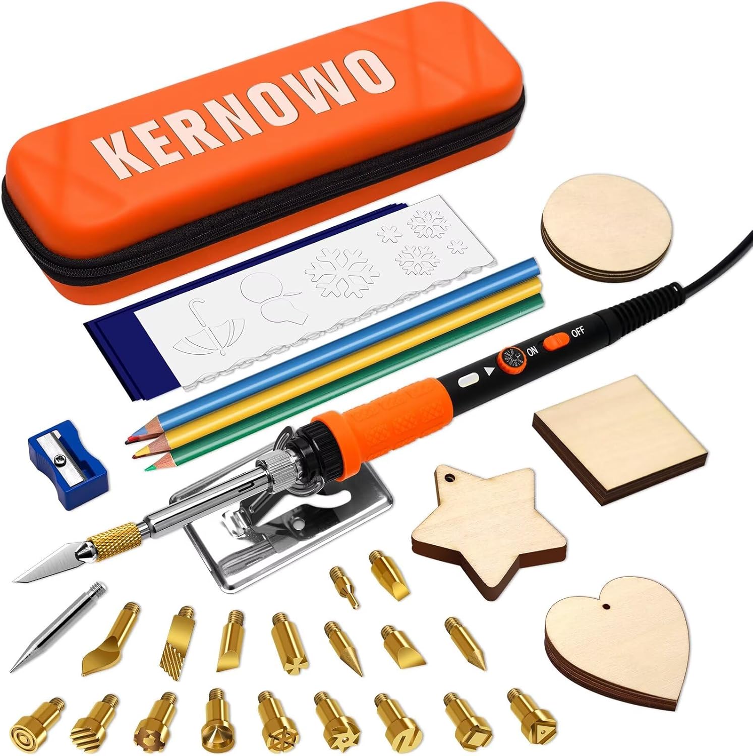 K KERNOWO Pyrography Wood Burning Tool Set 76-in-1 Wood Burning Kit ...