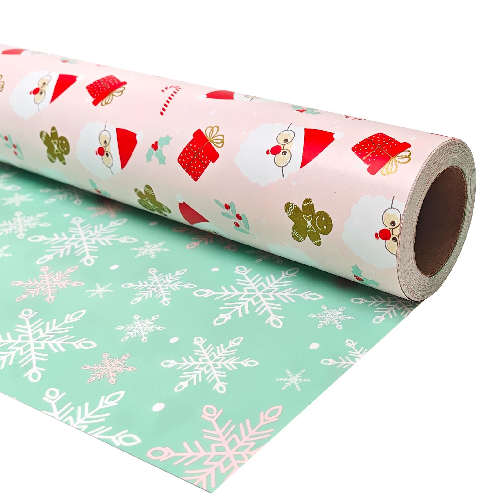 Amazon.com: FIEHALA Kraft Christmas Mini Wrapping Paper Roll - Holiday ...