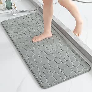 Amazon.com: YIHOUSE Memory Foam Runner Rug, Cobblestone Bathroom Runner ...