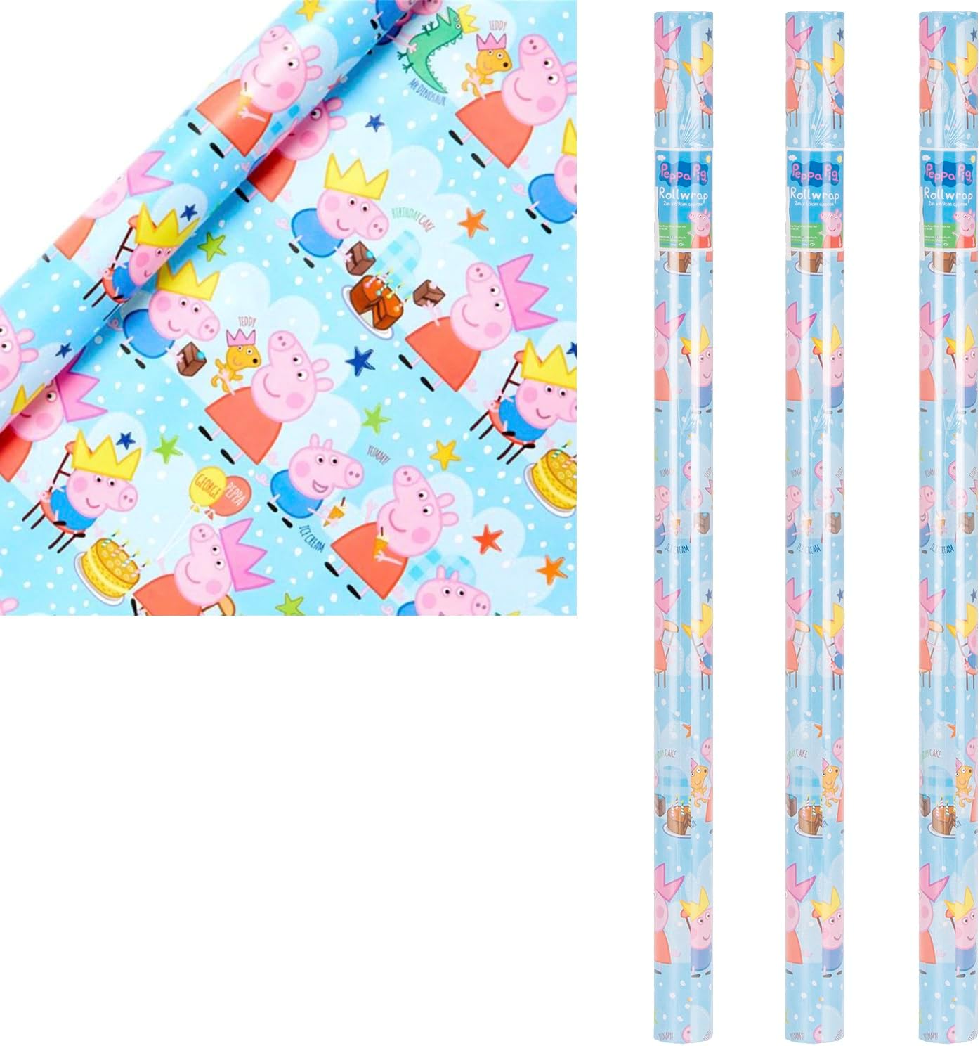 Giftmaker Peppa & George Pig Birthday Party Wrapping Paper Including 2 ...
