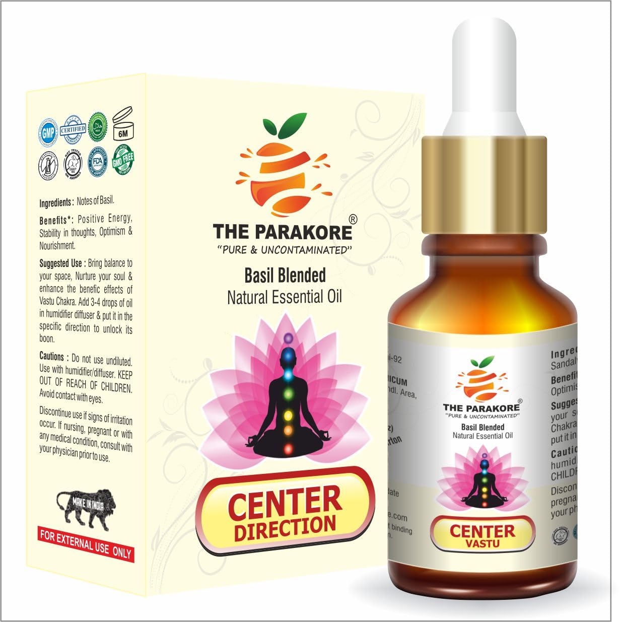 THE PARAKORE Center Vastu Essential Oil [Basil Blended Natural ...