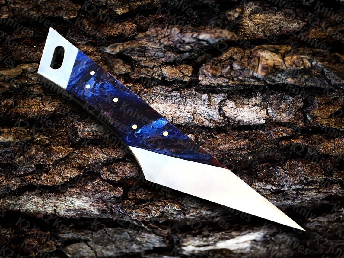 Amazon.com: Handmade D2 Steel Knife Japanese Style Colorful Kiridashi ...