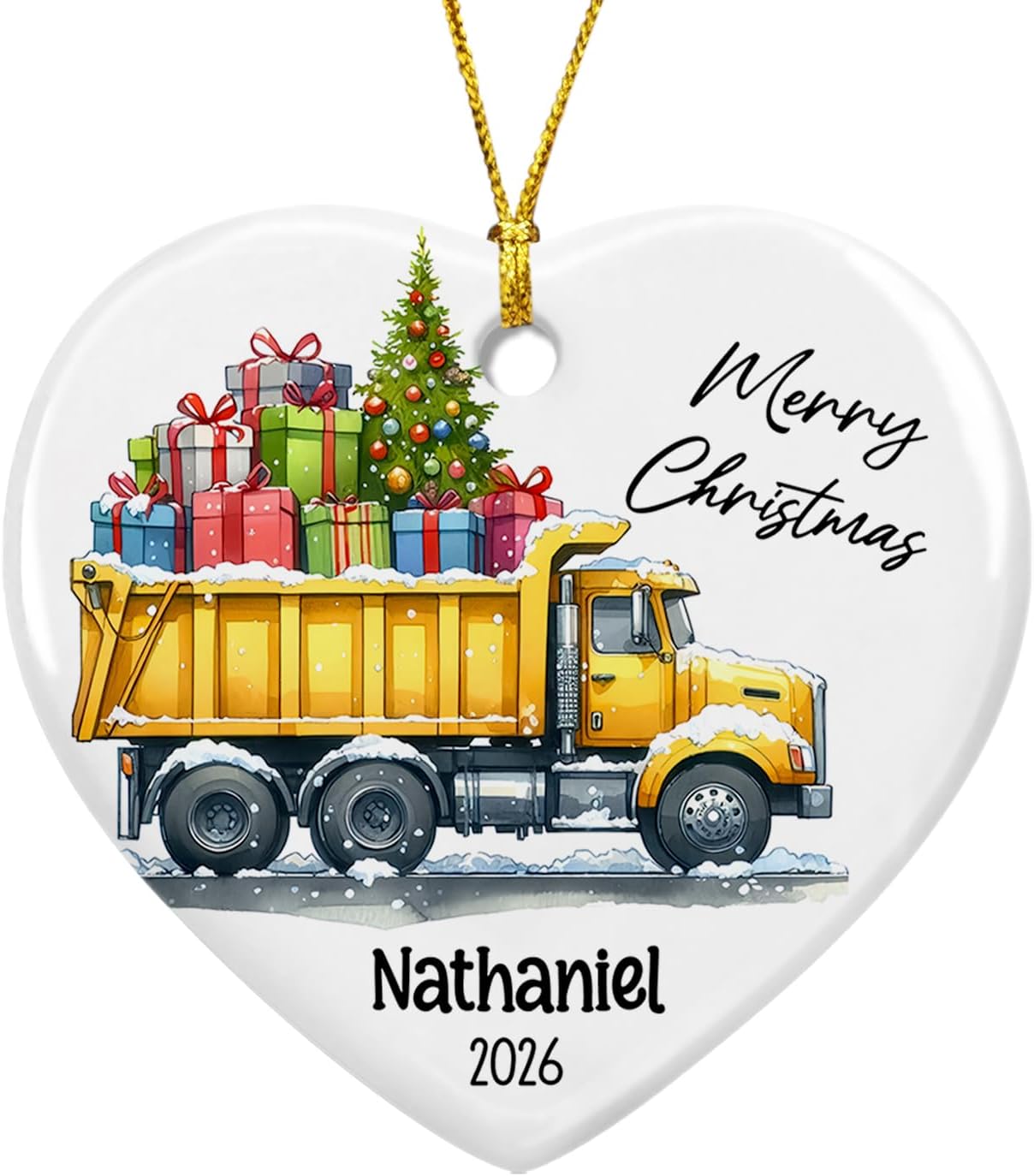 Amazon.com: Personalized Dump Truck Ceramic Ornament Christmas 2026 ...