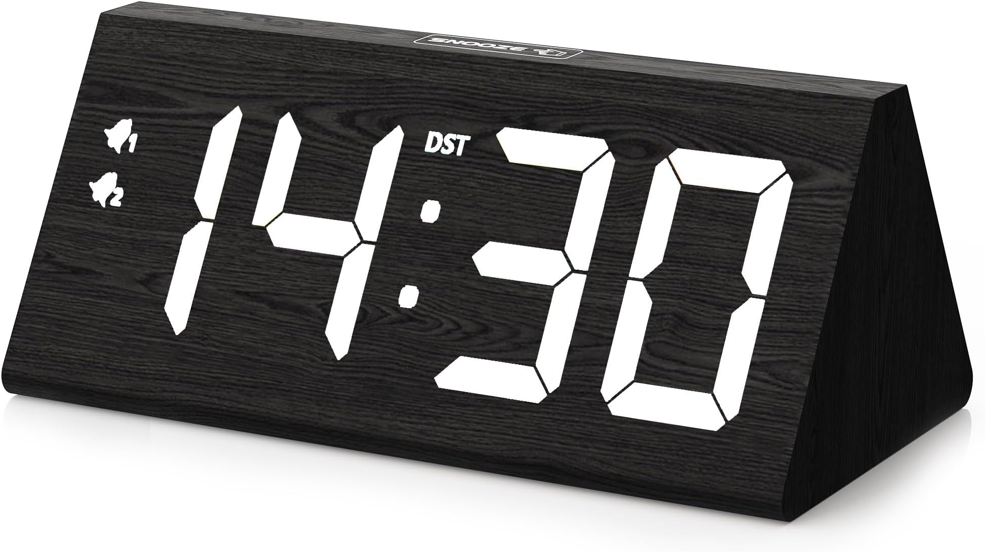 Amazon.com: JALL Wooden Digital Alarm Clocks for Bedrooms, Large Bold ...