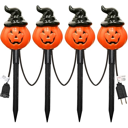Halloween Skull Pathway Markers Lights Outdoor, 7Ft Connectable C7 ...