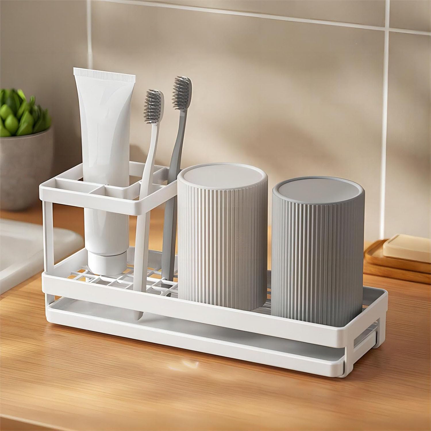 SOOMILE Portacepillos de dientes para baños, soporte eléctrico para ...