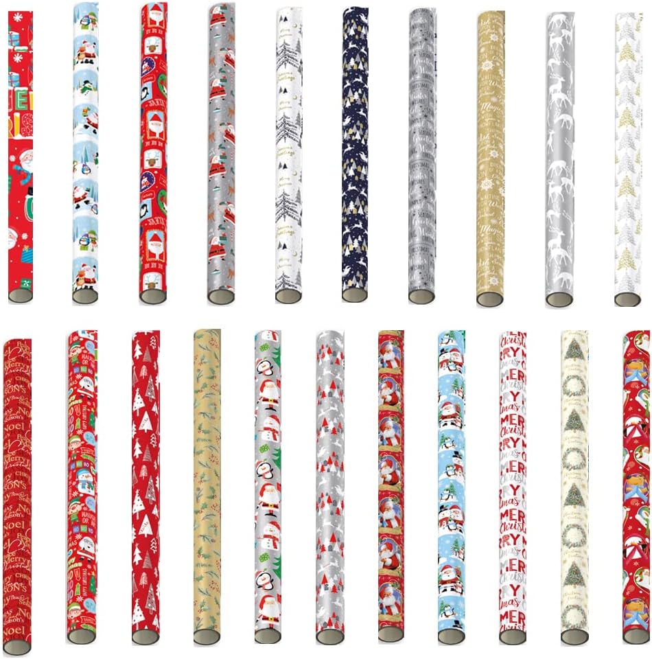 Pack of 10 x 4M Cute Christmas Character Gift Wrapping Paper roll ...