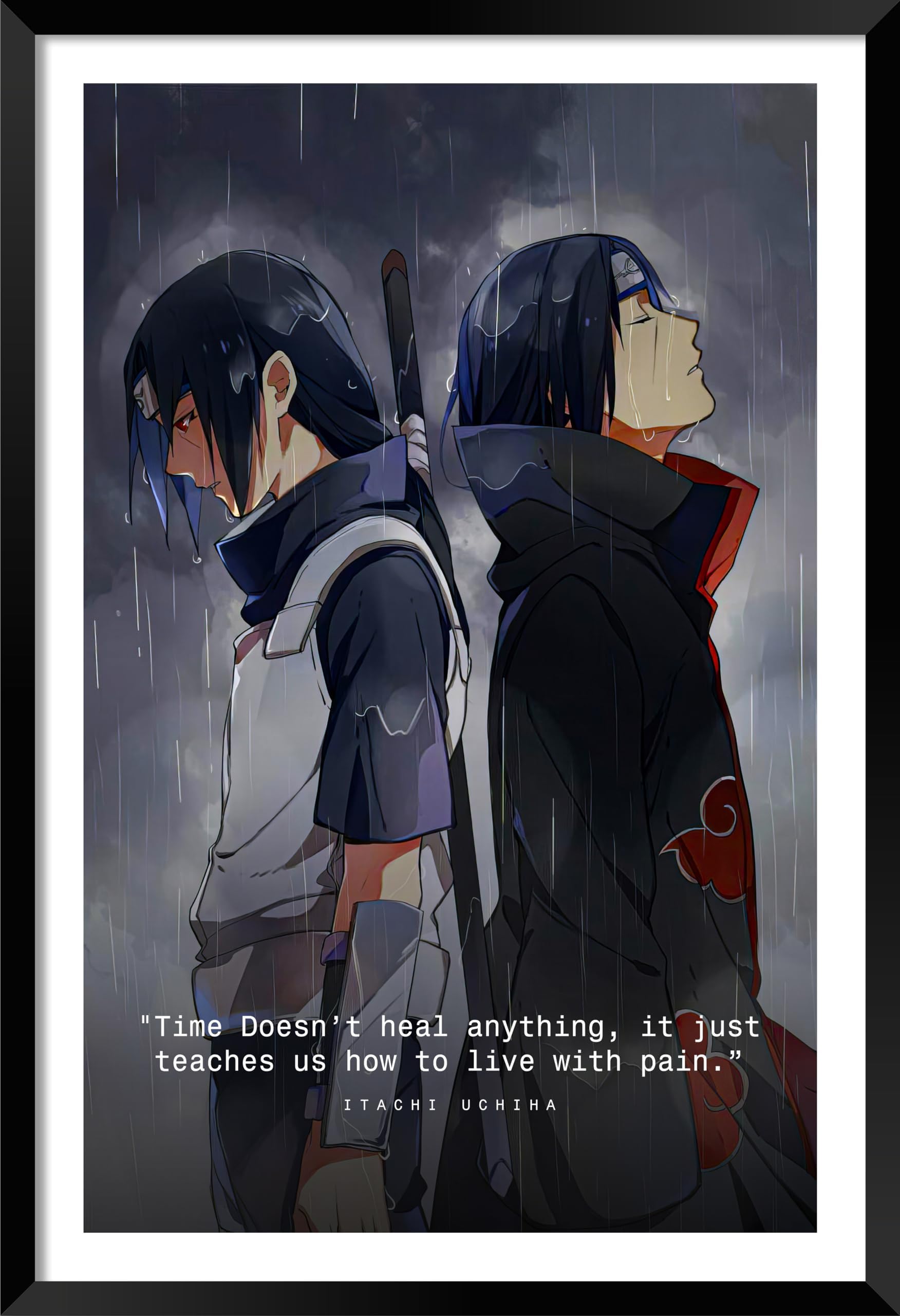 Canvas pe Itachi uchiha quotes poster with frame naruto anime comic ...