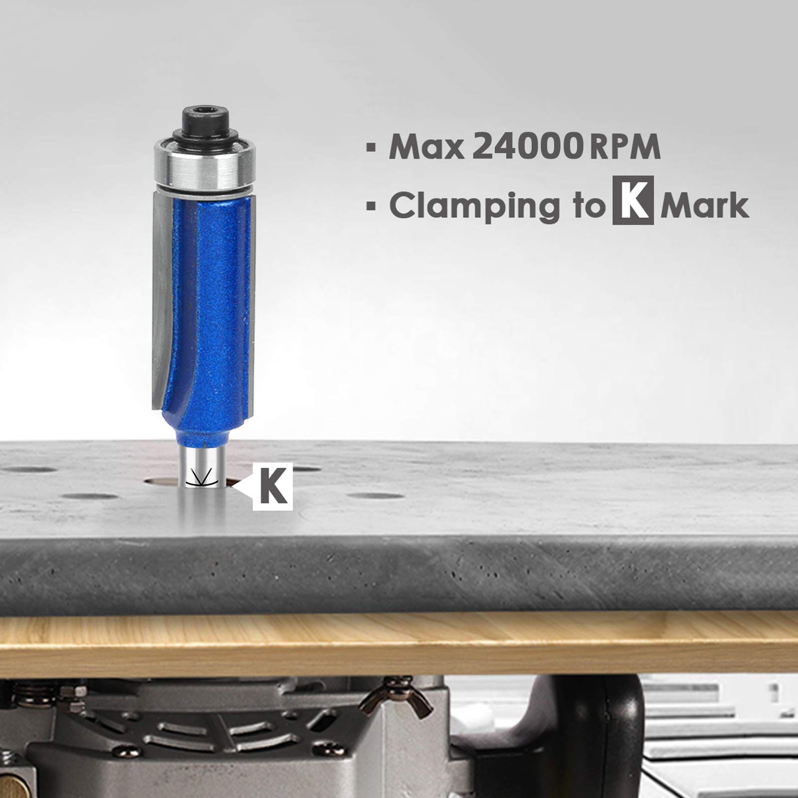 Snapklik.com : 4 Pcs Straight Flush Trim Router Bit 1/4 Shank C3 ...