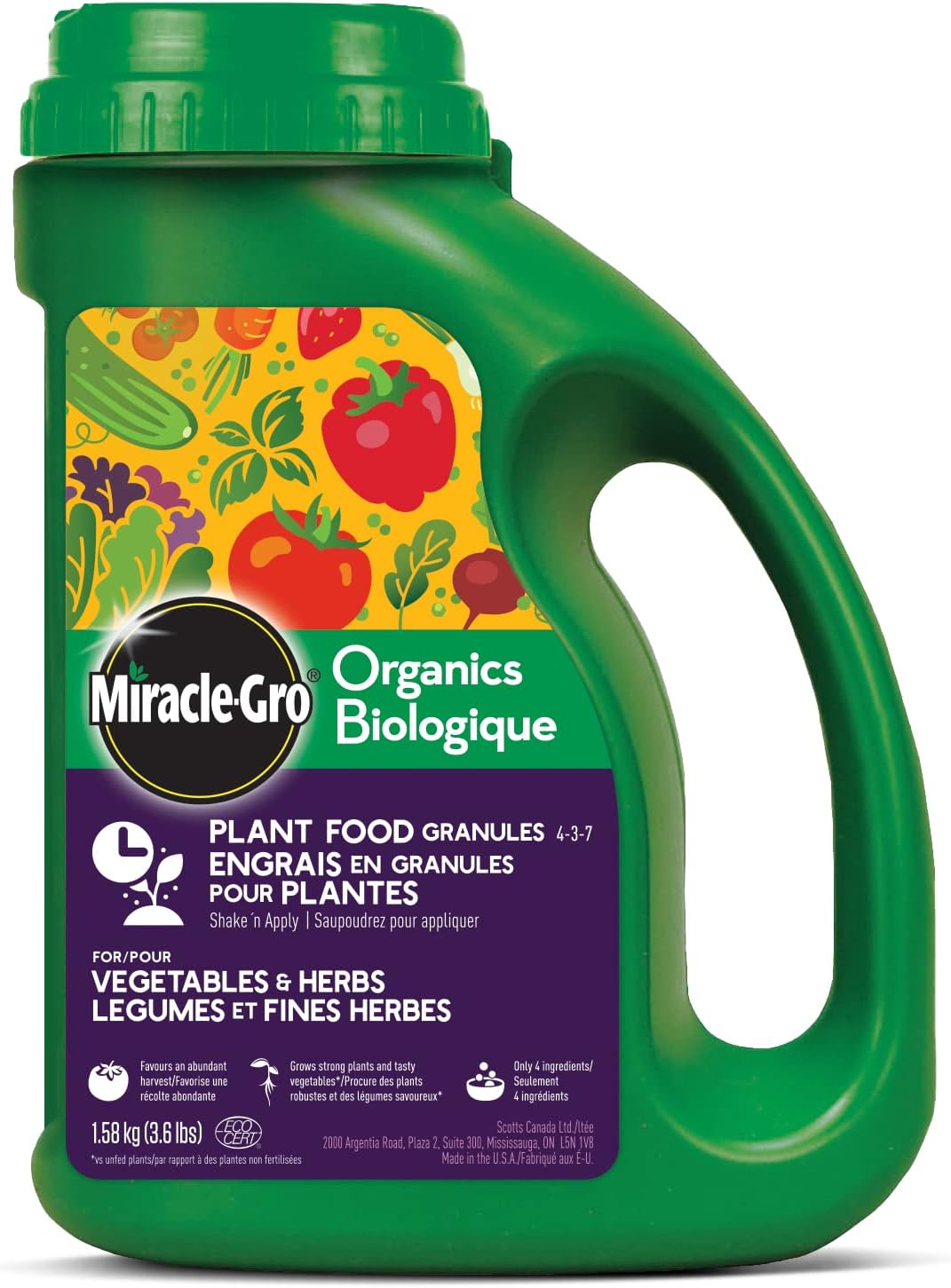 Miracle-Gro Organics Plant Food Granules for Vegetables & Herbs 4-3-7 ...