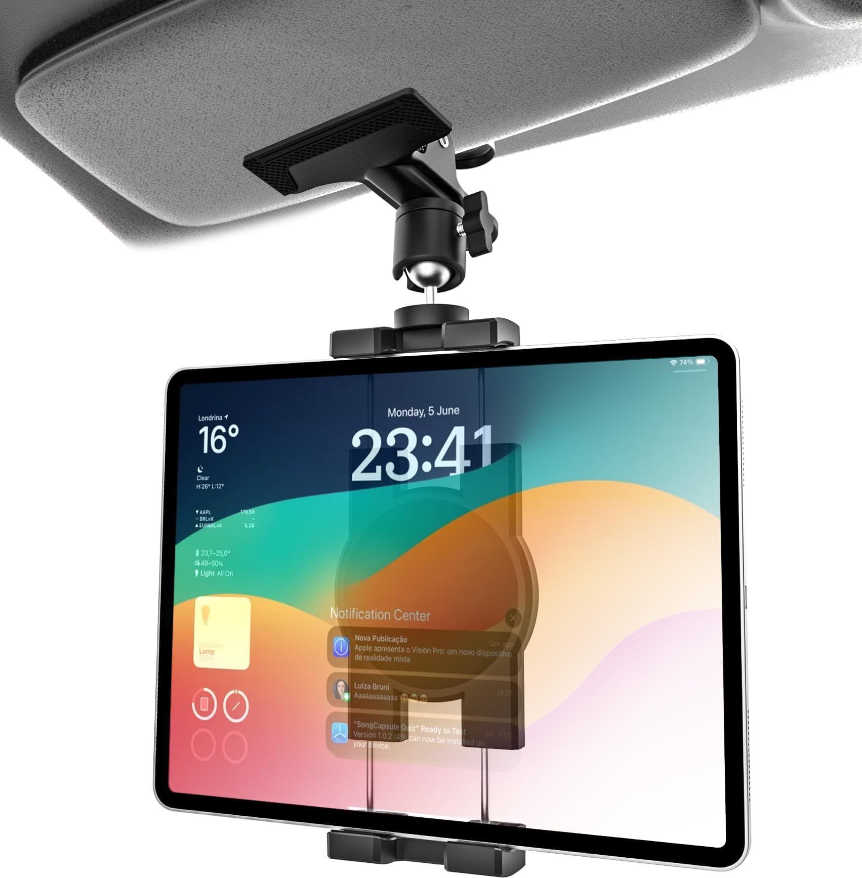 Amazon.com: woleyi Tablet Holder for Car Sun Visor - [Metal Magic Arm ...