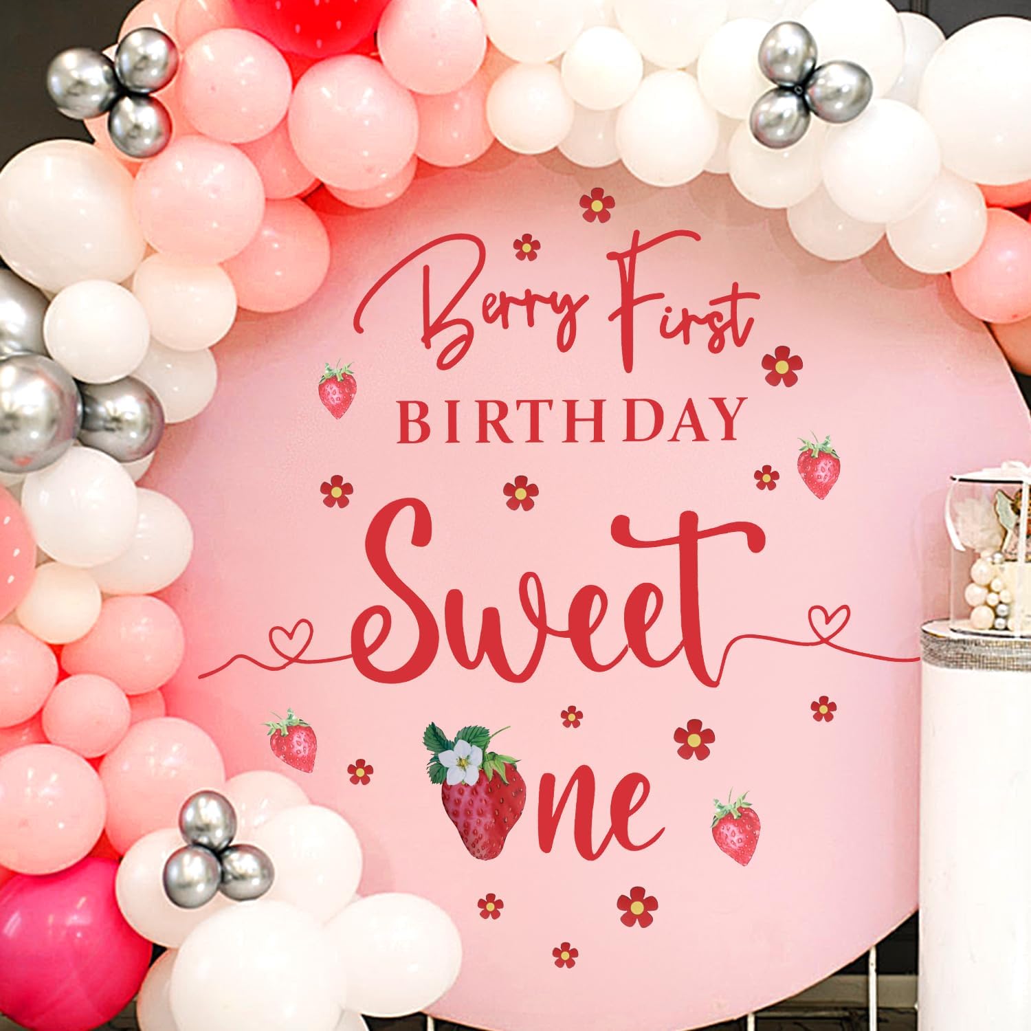 Amazon.com: Strawberry Arch Decal, Strawberry First Birthday Party ...