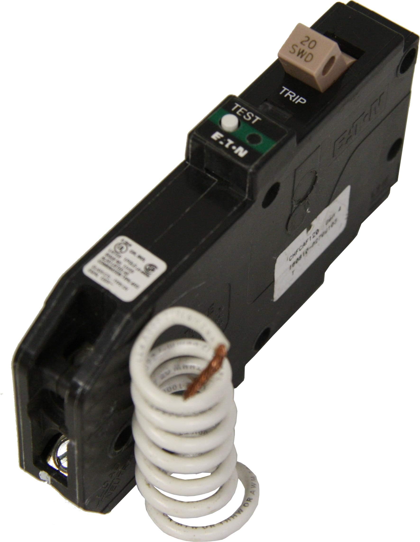 Eaton CHFCAF120 Breaker, 20A, 1P, 120/240V, 10 kAIC, Type CH, Combo ...