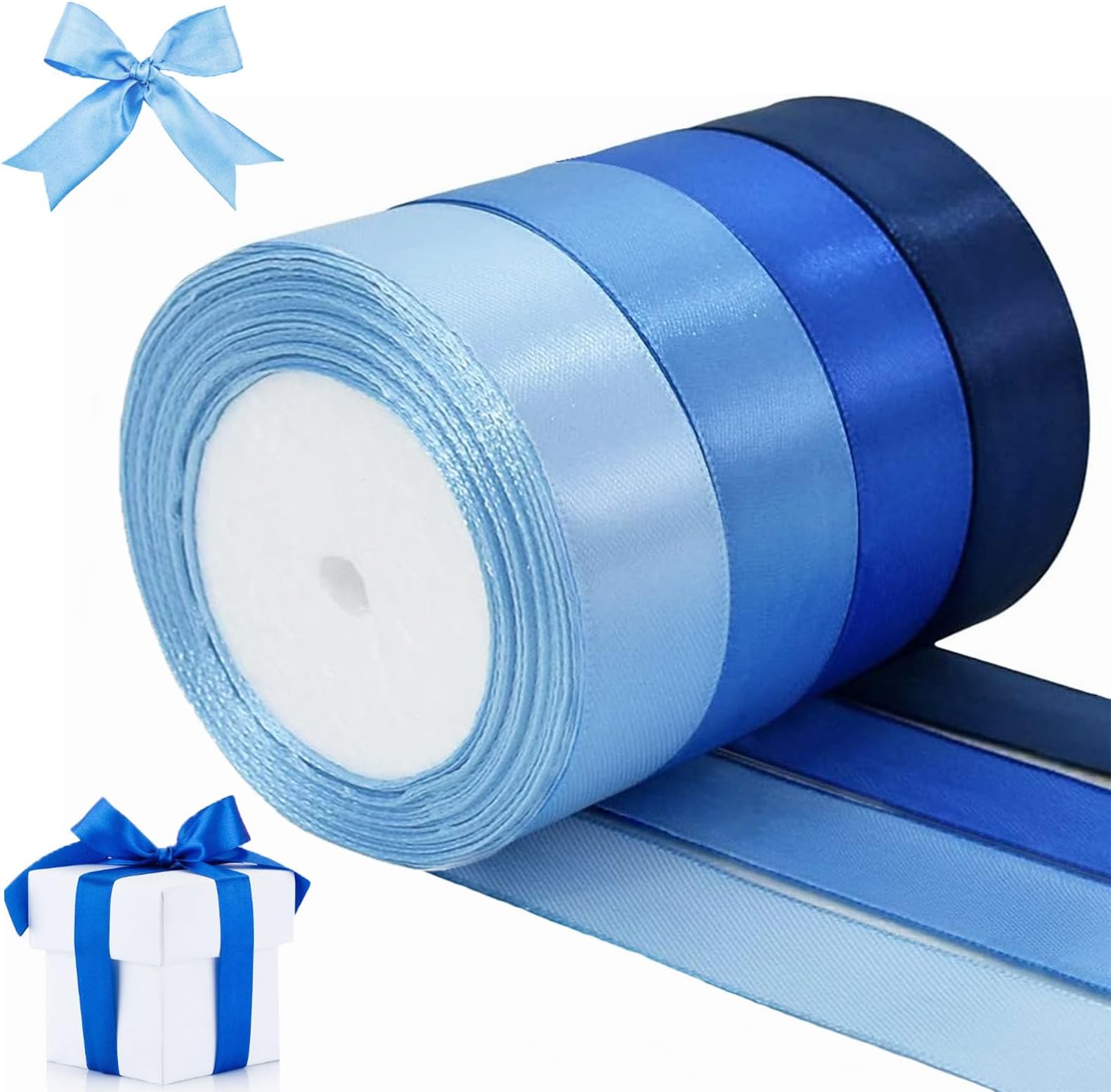 Opopark 6 Rollen Satinbands, 132 Meters Geschenkband, DIY Handwerk ...