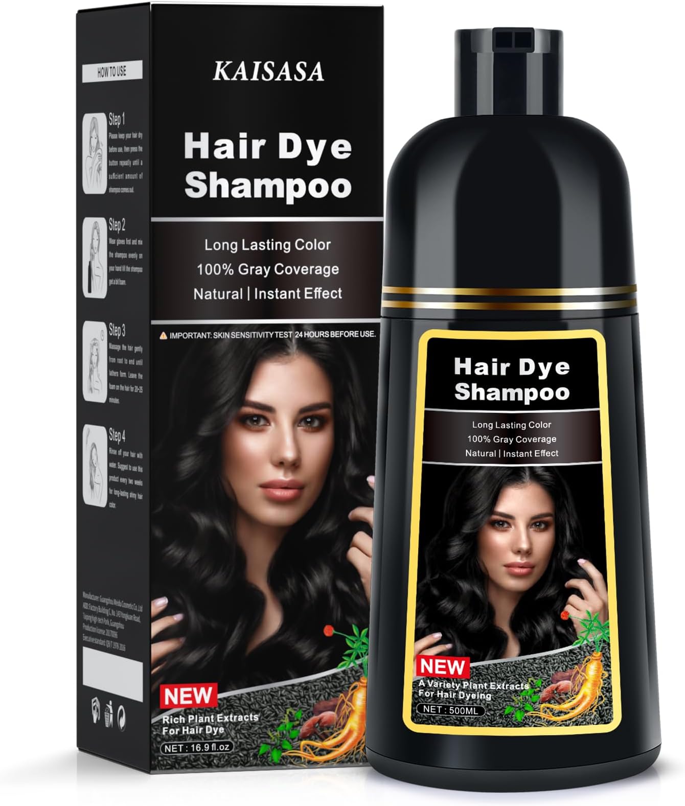 Amazon.com : KINGMING Dark Brown Hair Dye Shampoo for Gray Hair 3 in 1 ...