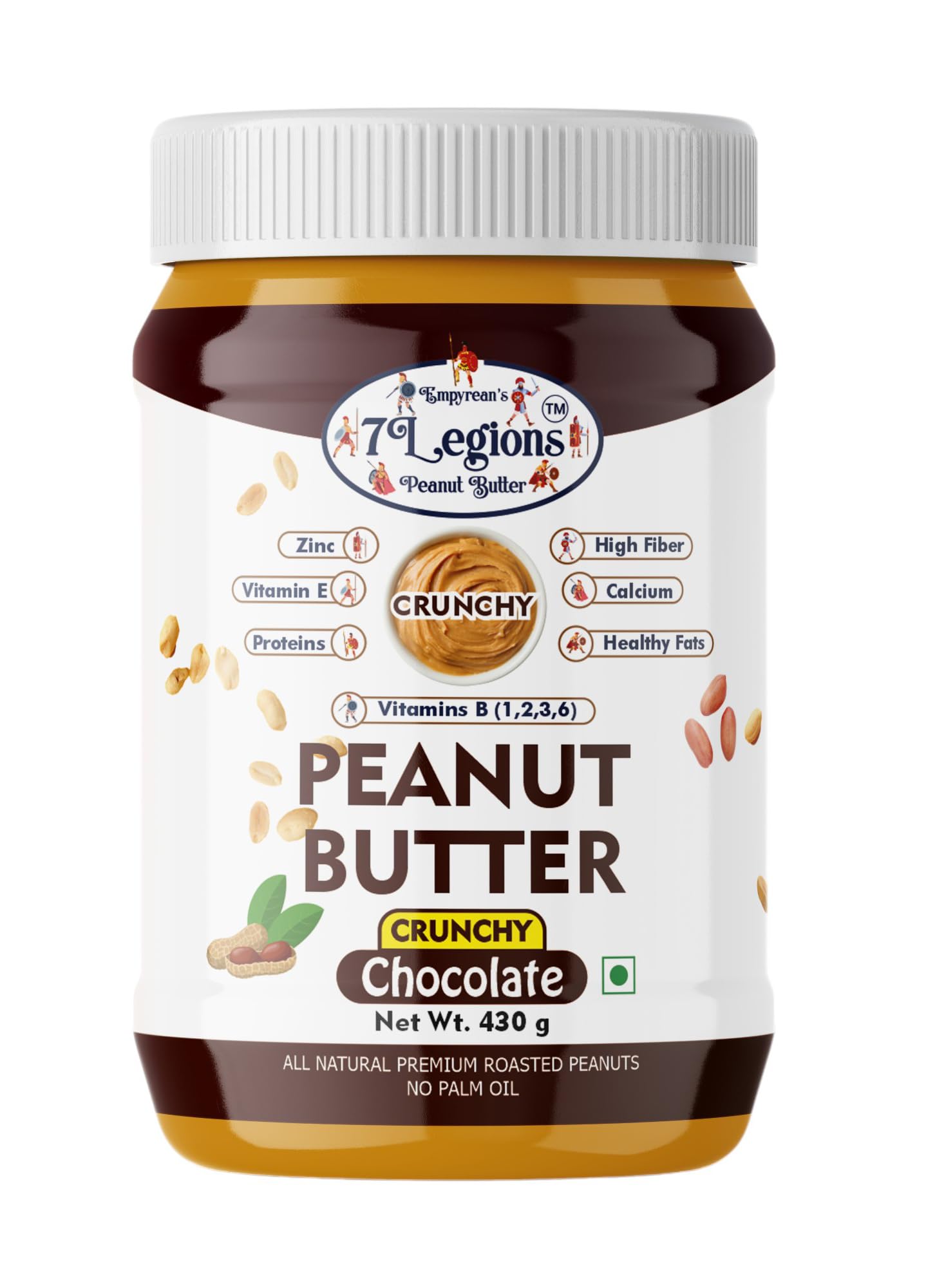 7Legions Chocolate Crunchy Peanut Butter - 430 GMS| High Protein ...