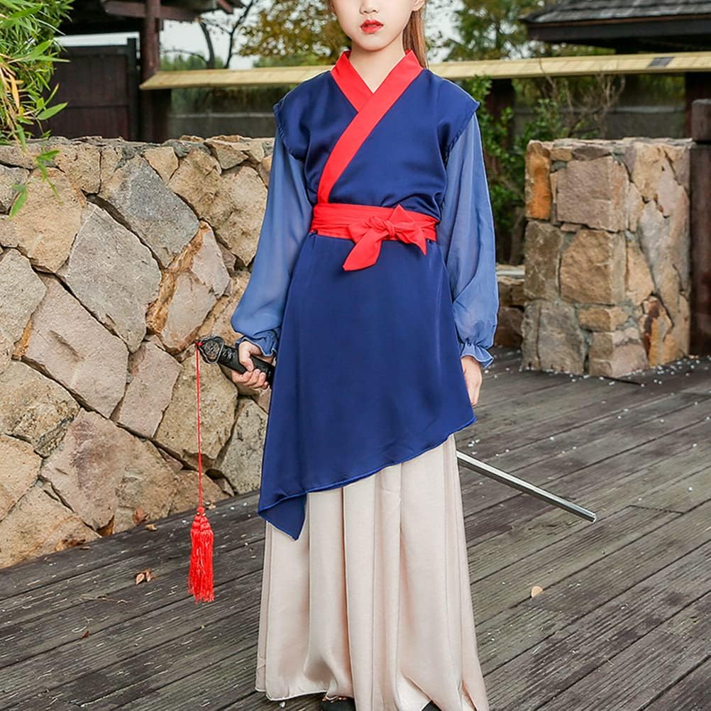 Buy Kids Chinese Ink Painting Traditional Confucius Pupil Costume Hanfu ...